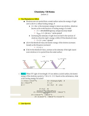Chemistry 130 Notes [7.4] Lecture 25 - Chemistry 130 Lecture 25 ...