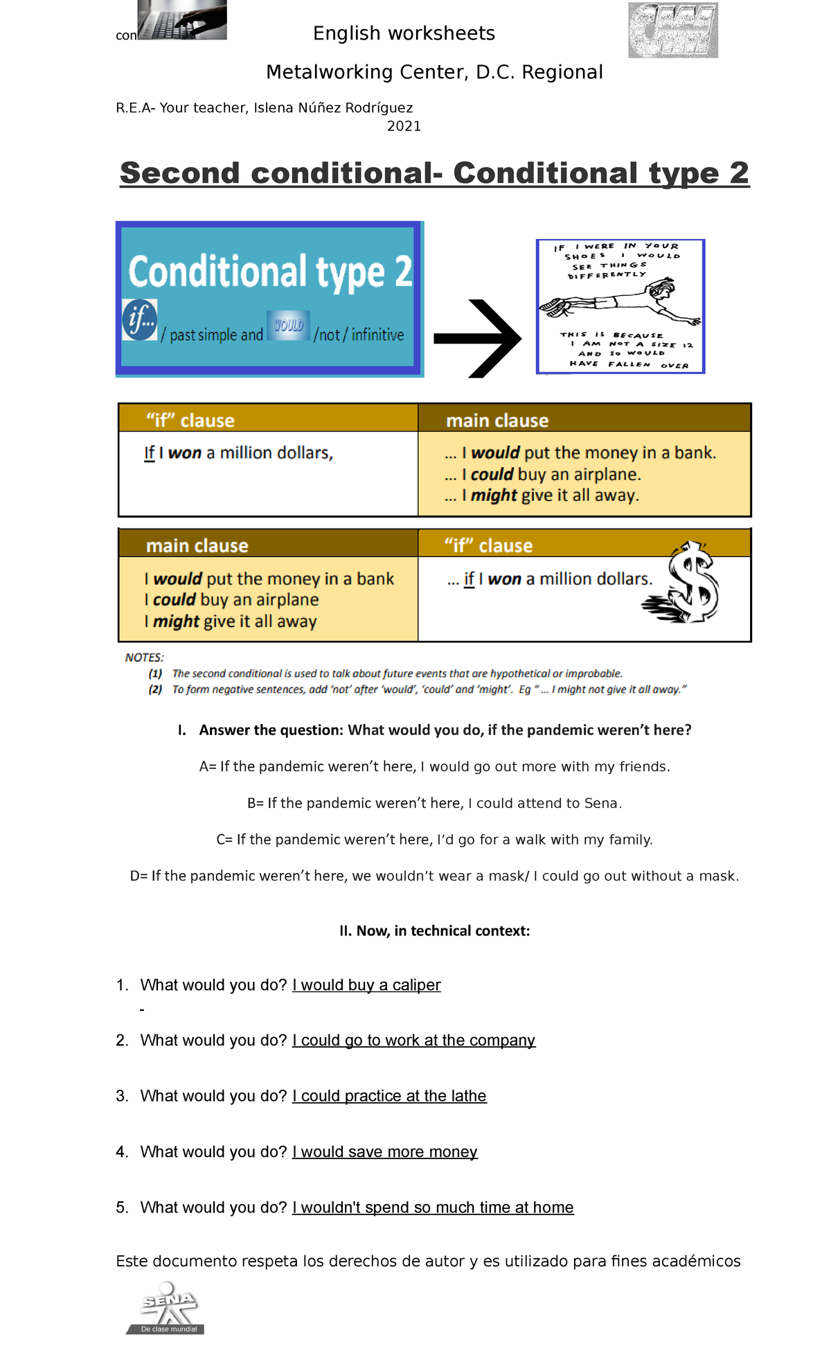 10. Conditional 2 slvd - Actividades de ingles para principios del ...