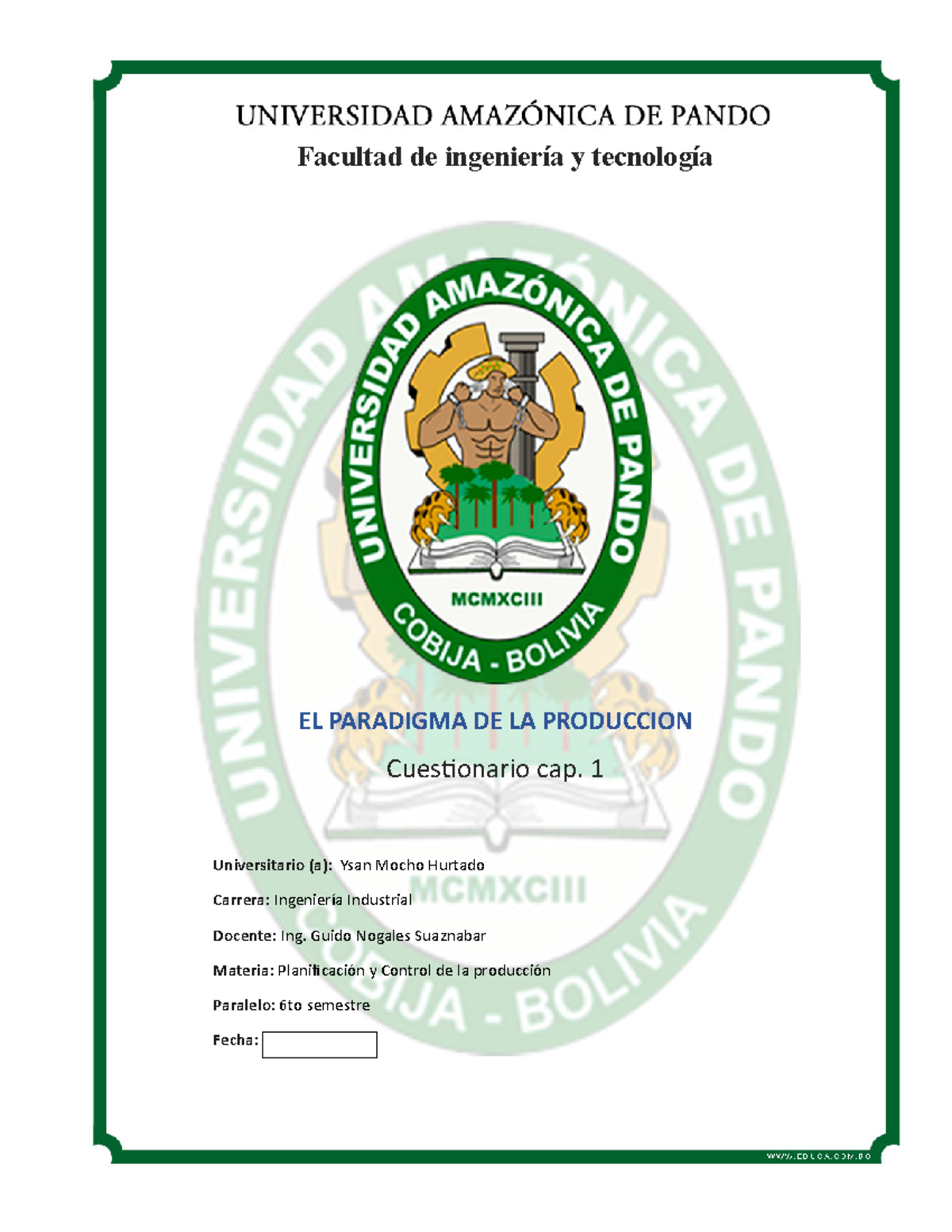 Cuestionario cp - PREGUNTAS Y RESPUESTAS ACERCA DE LA PLANIFICACION Y PRODUCCION CONCEPTOS ...
