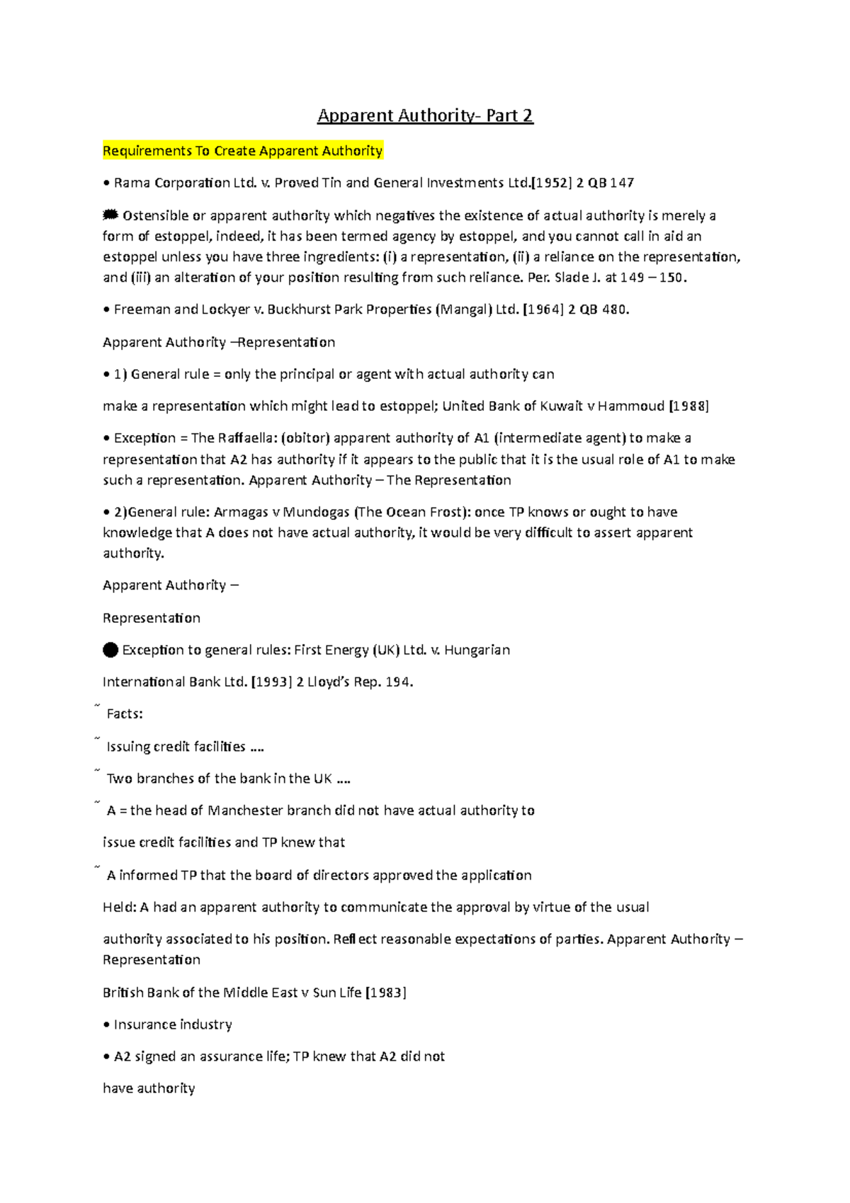 Apparent authority part 2 - Apparent Authority- Part 2 Requirements To ...