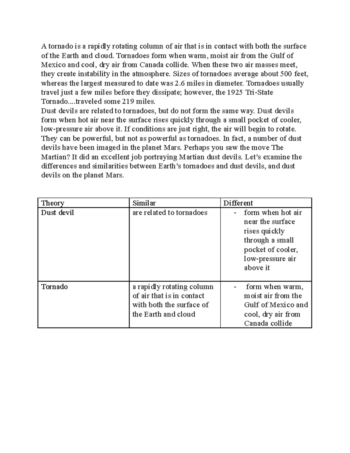 A tornado is a rapidly rotating column of air that is in contact with ...