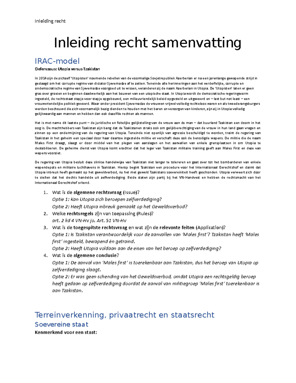 Inleiding recht samenvatting - Hoorcolleges en boek - Inleiding recht ...