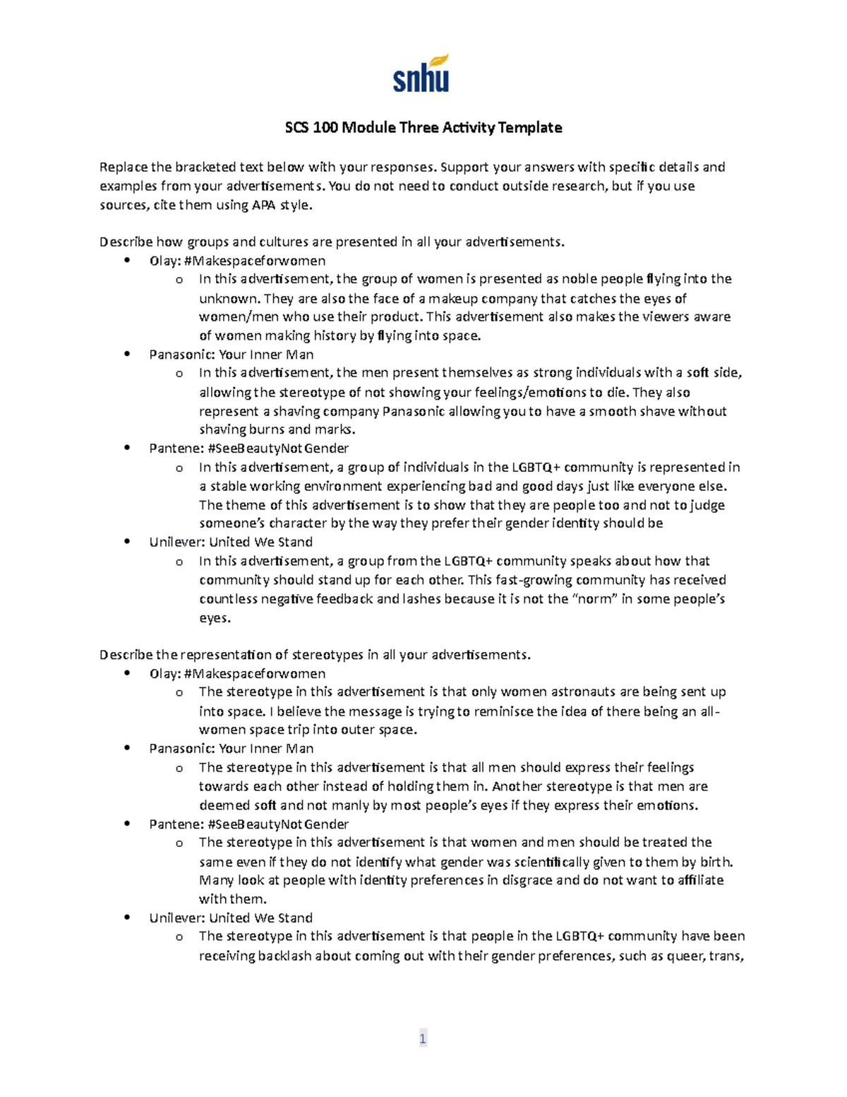 SCS 100 Module Three Activity Template - SCS 100 Module Three Activity ...