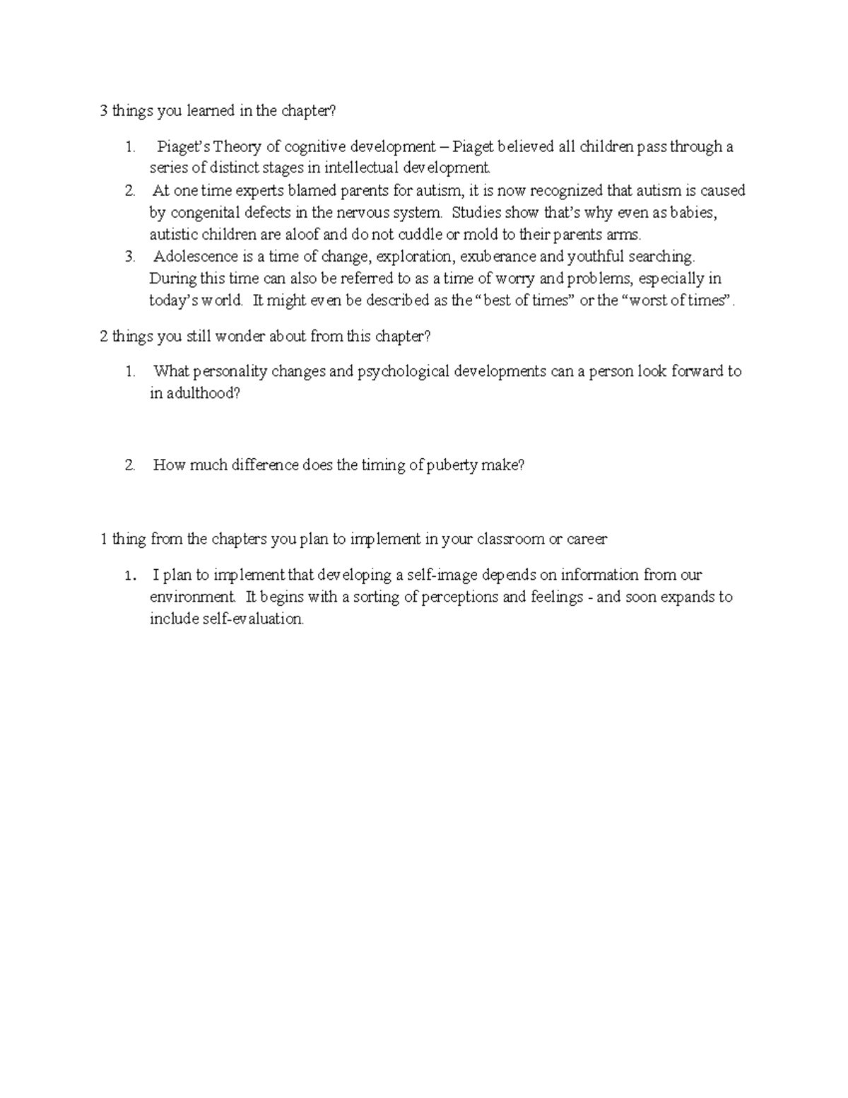 3 things you learned in the chapter 7-10 - 3 things you learned in the ...