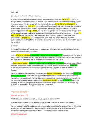Tutorial 1 - UCR 2622: Criminal Law II Tutorial – Non-fatal offences 1 ...
