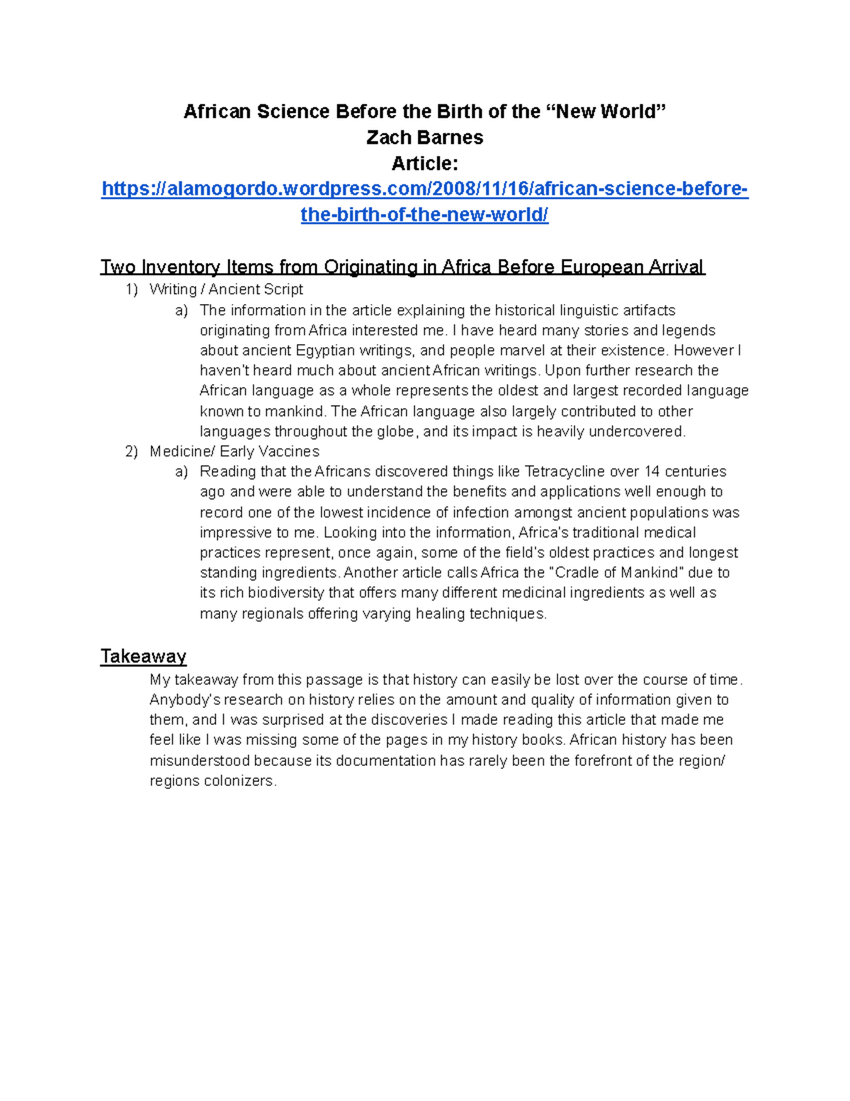 Core Seminar African Science Before Birth of New World - African ...