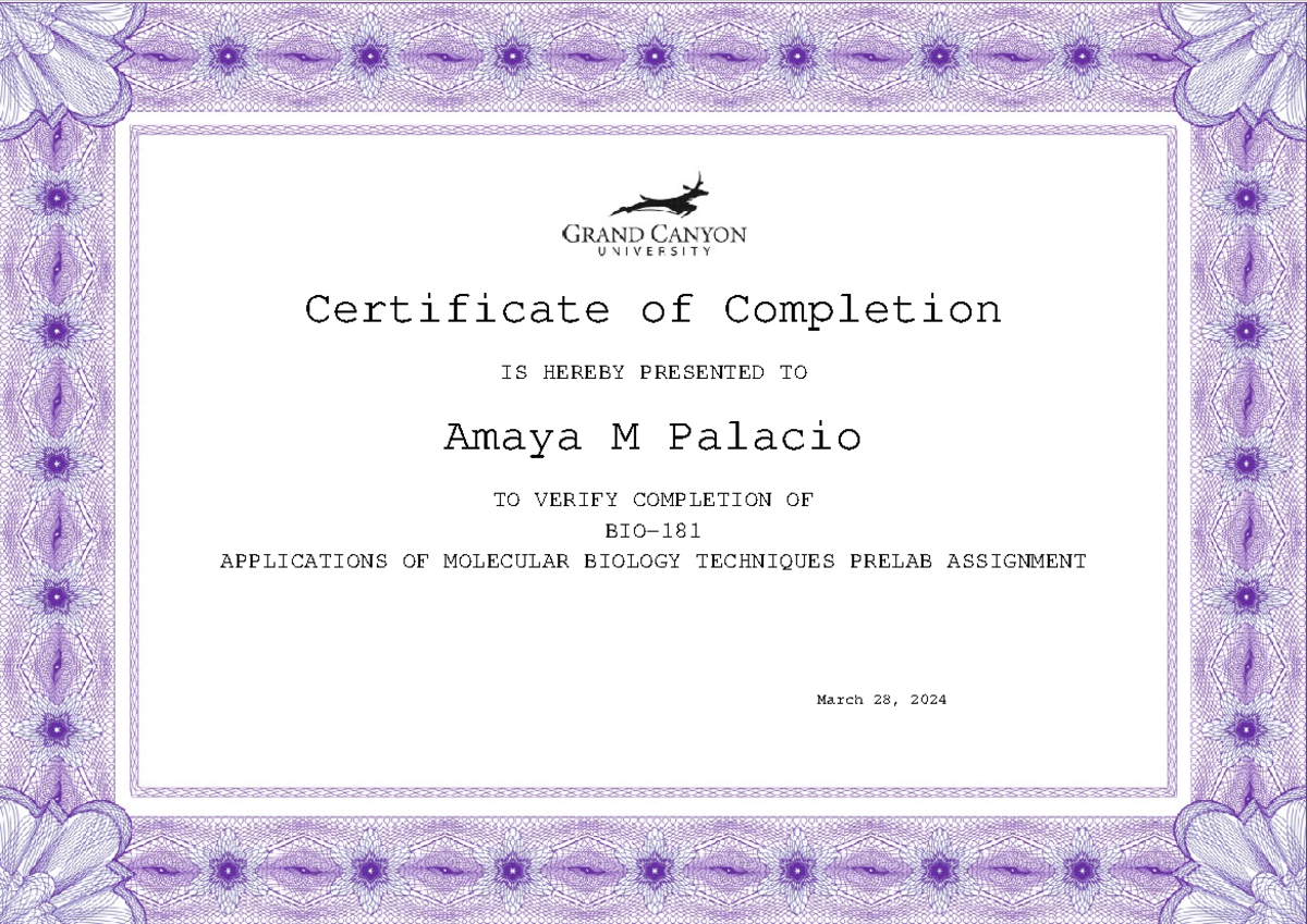Applications of Molecular Biology Techniques Prelab Assignment ...
