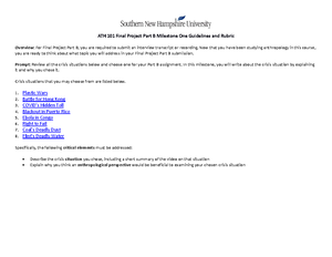 SPT 200 Final Project Two Guidelines and Rubric - In this course, you ...