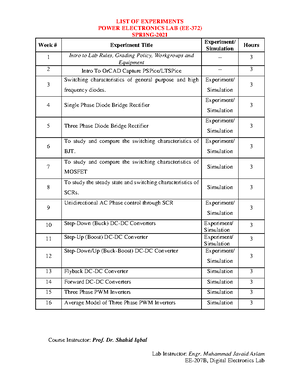 Template for Open Ended Lab - Open Ended Laboratory Course Title (code ...