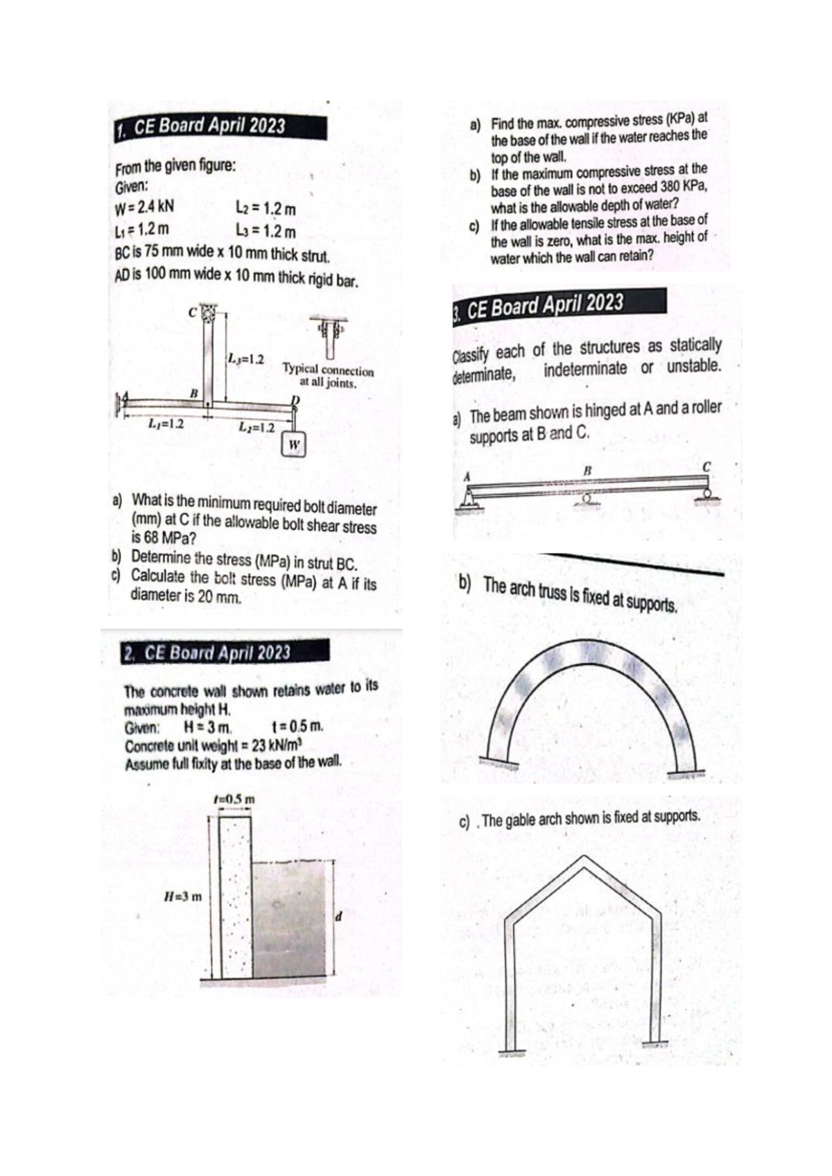 PSAD APR 2023 - Practice questions for Principles of Structural ...