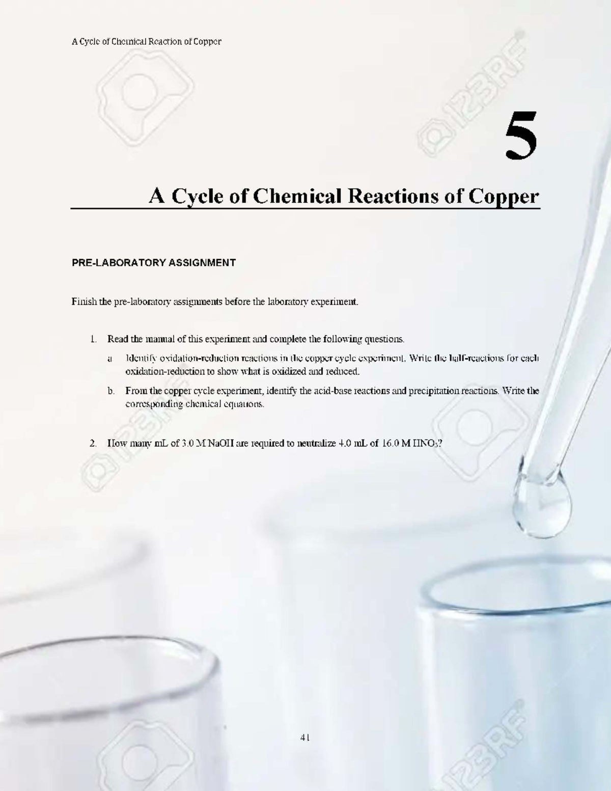 5. Copper Cycle-2022 - Lab Manual - CHEM 11300 - Studocu