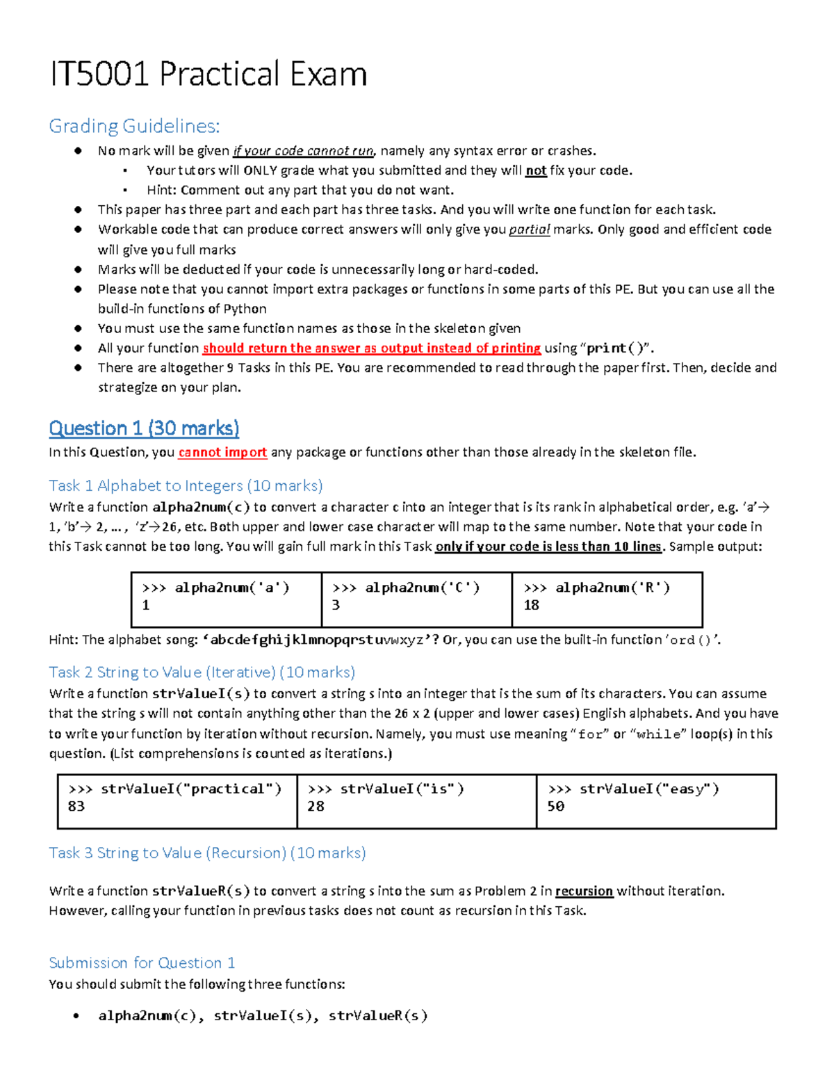 IT5001+PE - practical exam - IT5001 Practical Exam Grading Guidelines ...
