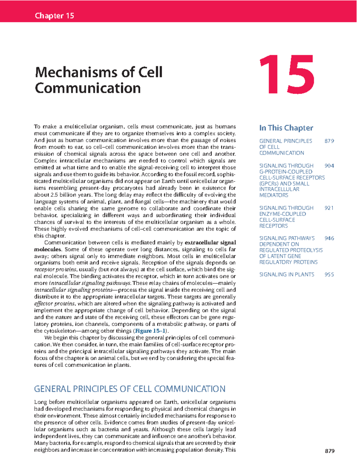 Cell Communication - Lecture notes 1-4 - Chapter 15 Mechanisms of Cell ...