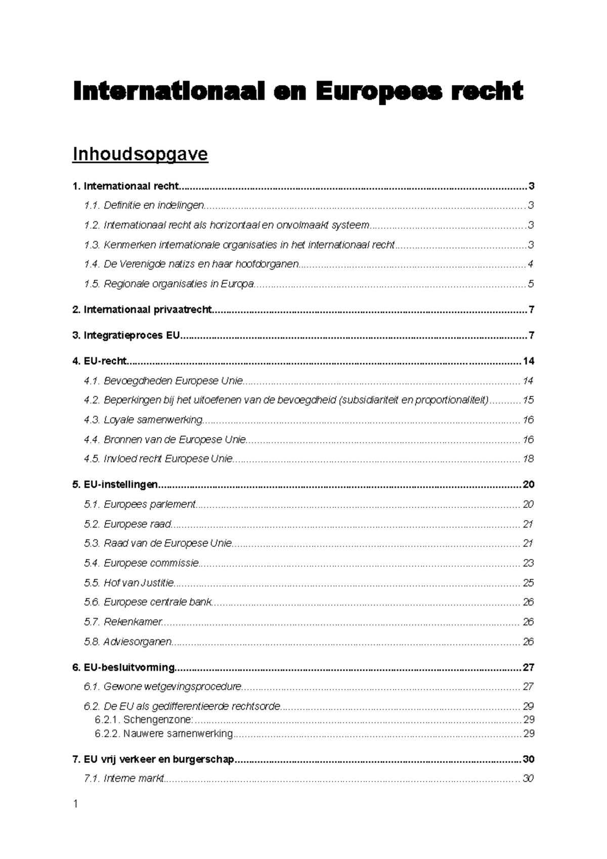 Internationaal en europees recht - Internationaal en Europees recht ...