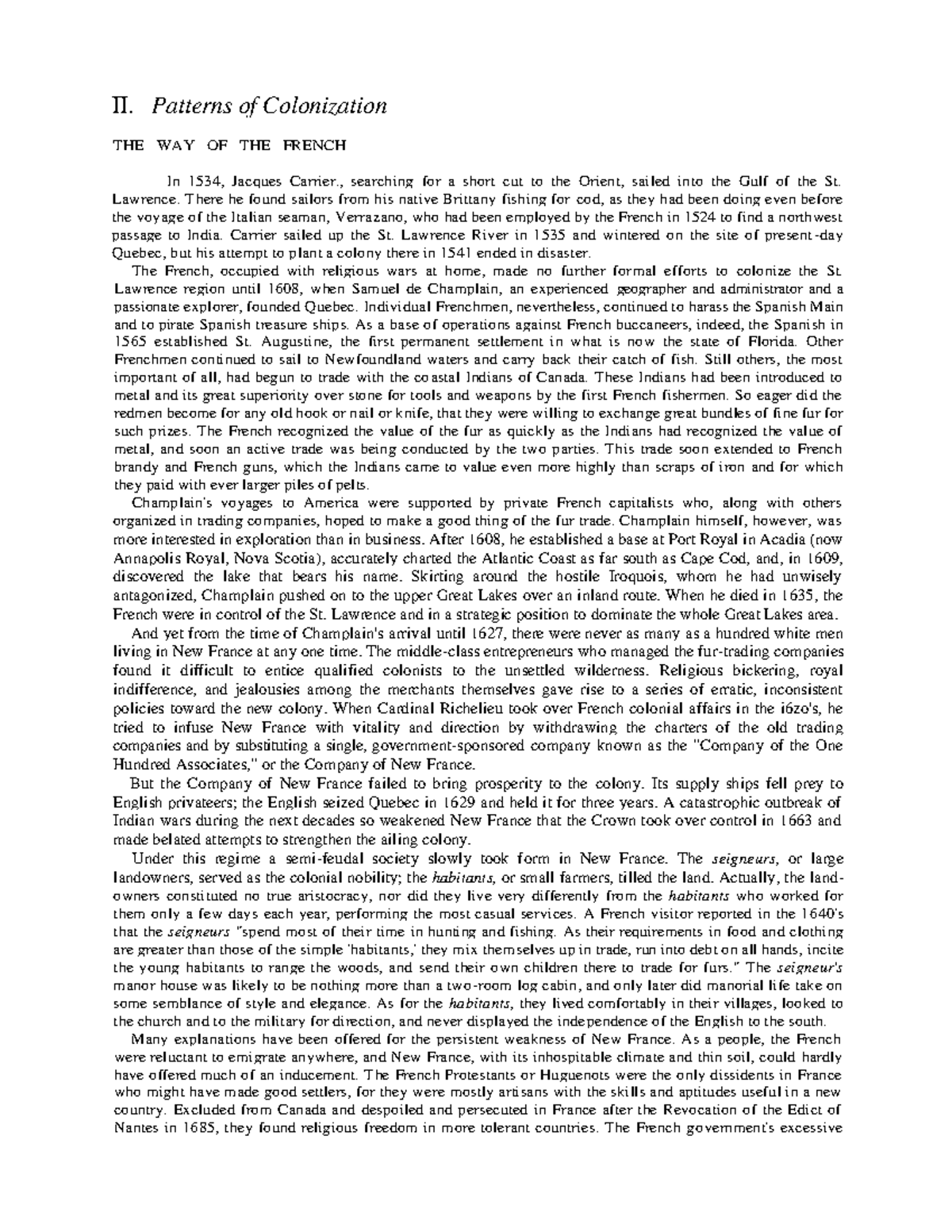 Patterns of Colonization - II. Patterns of Colonization THE WAY OF THE ...