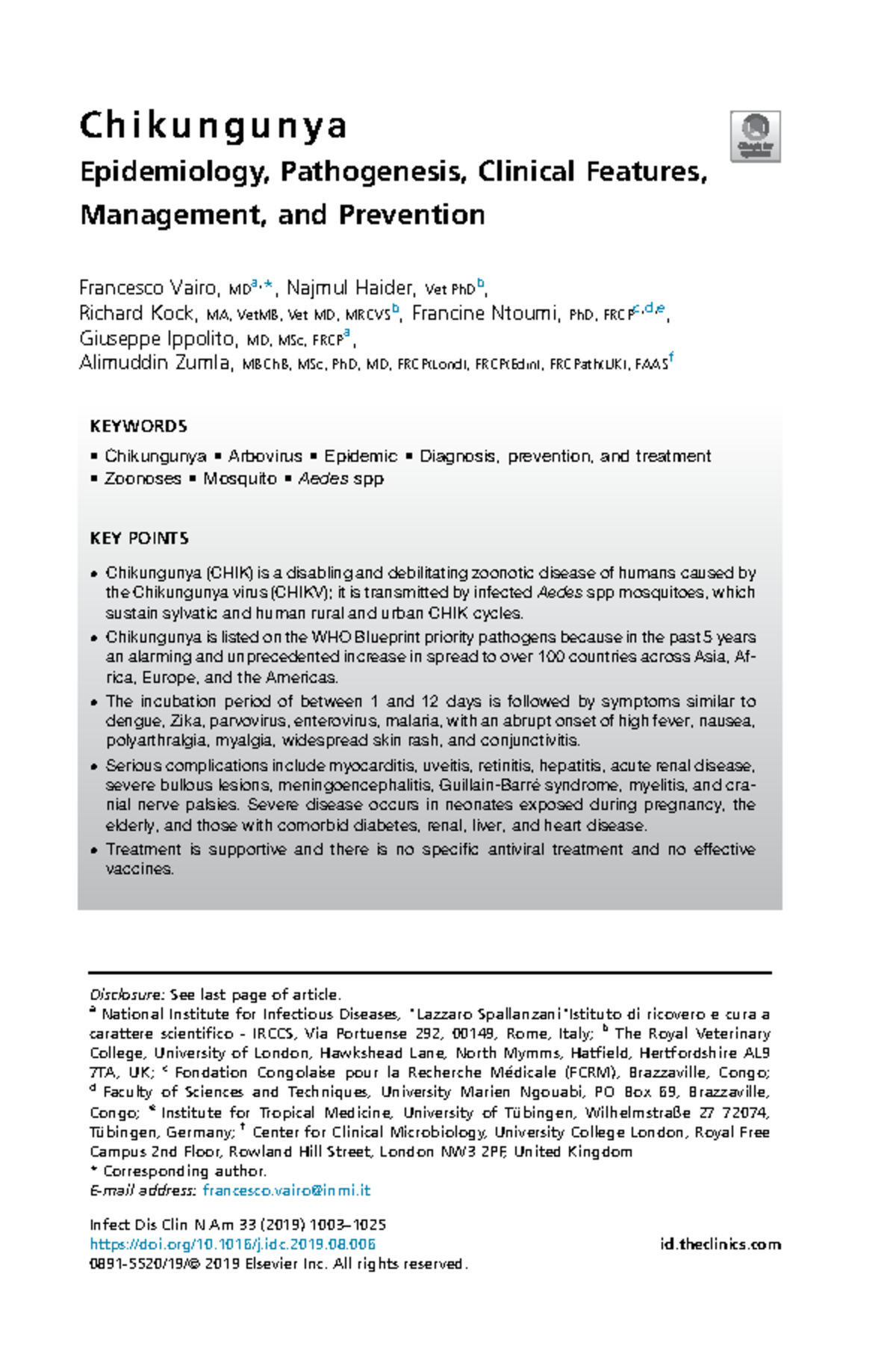 Chikungunya 1 - ... - C h i k u n g u n y a Epidemiology, Pathogenesis ...