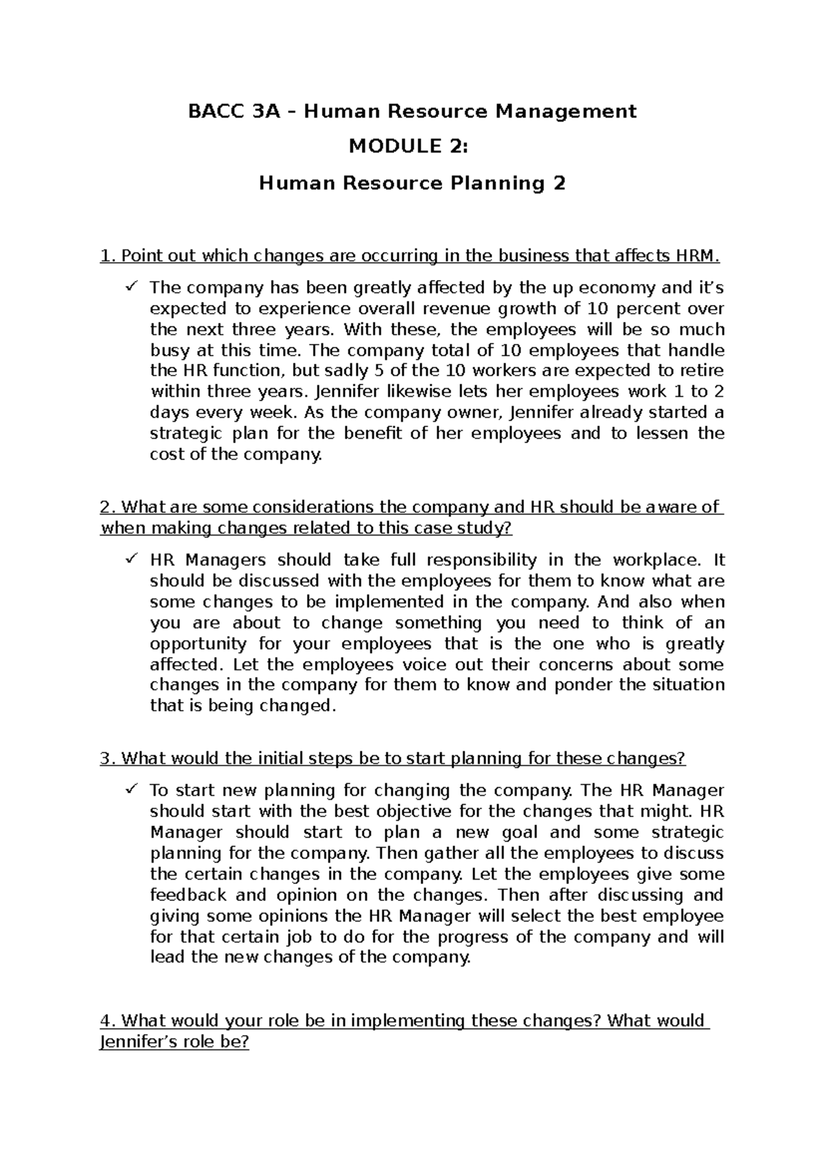 BACC 3 A - Human Resource Management - Module 2 - Human Resource ...