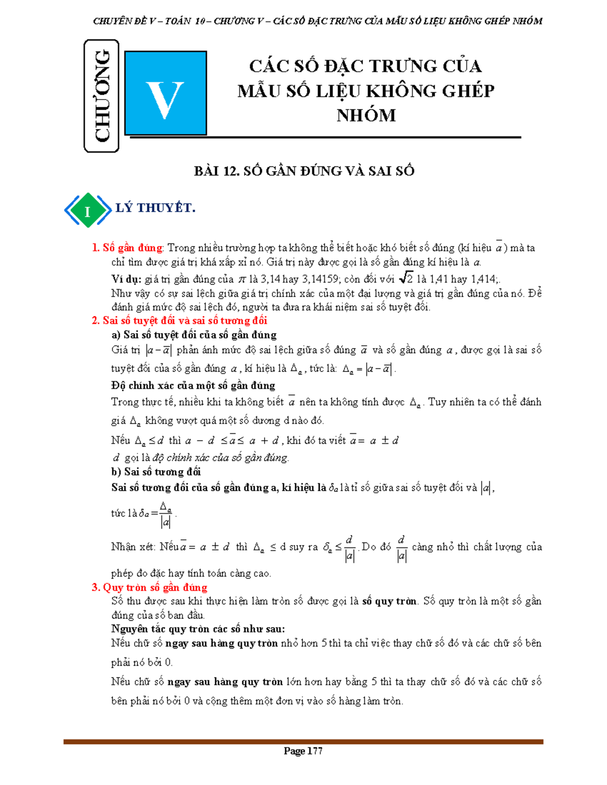 Chuyen de cac so dac trung cua mau so lieu khong ghep nhom toan 10 knttvcs - ####### BÀI 12. SỐ ...