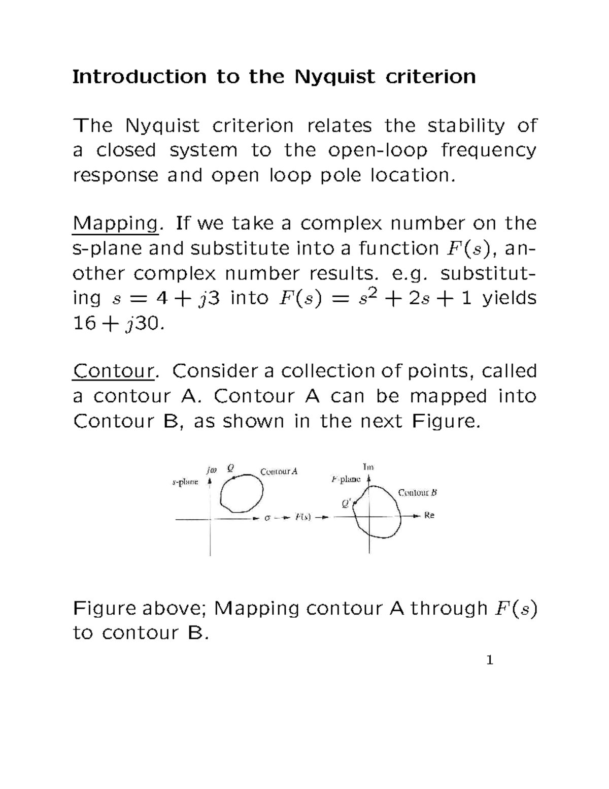Nyquist criterion - Lecture notes 15 - Introduction to the Nyquist ...