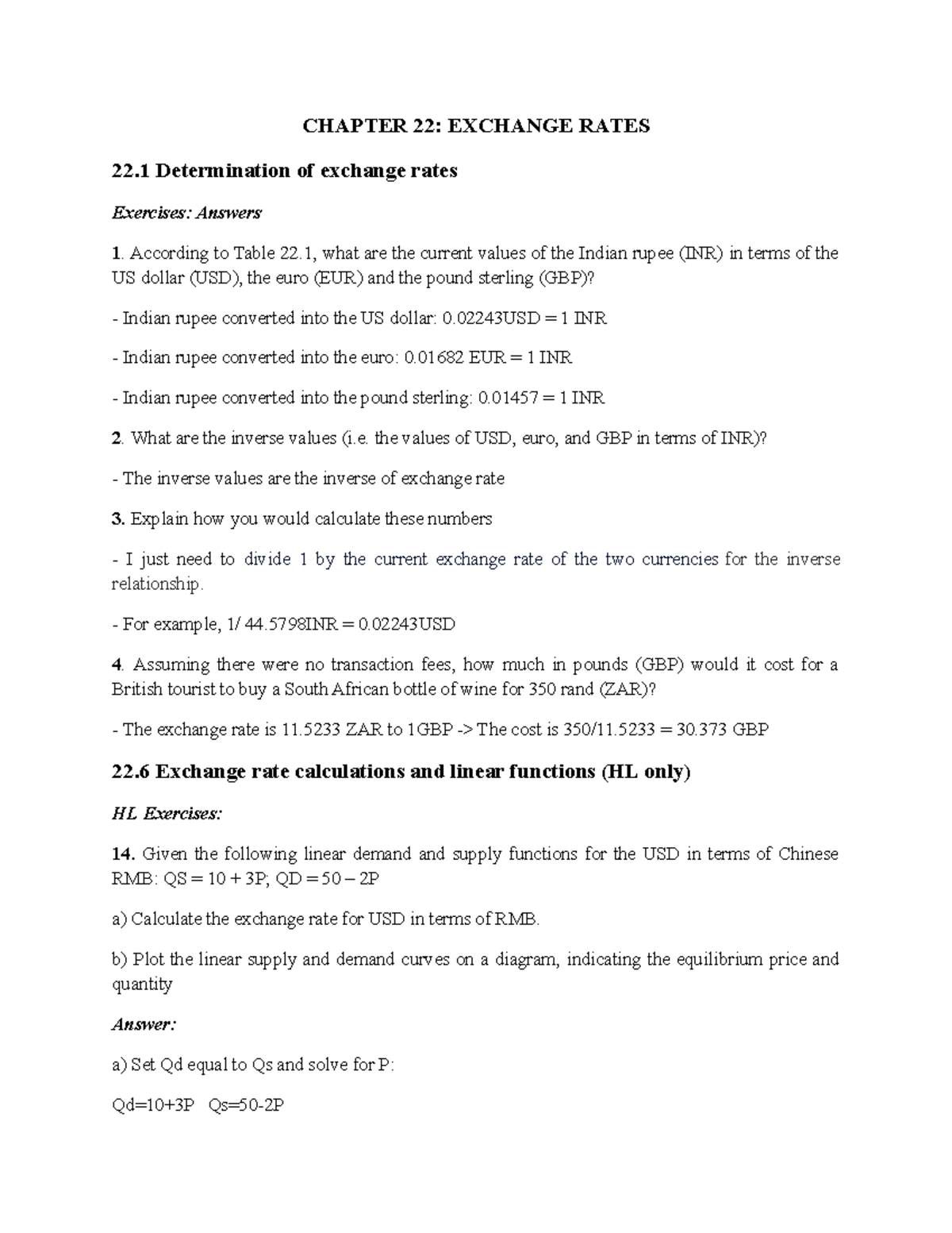 Exchangerates - unit 18 Derivatives self-study - CHAPTER 22: EXCHANGE ...