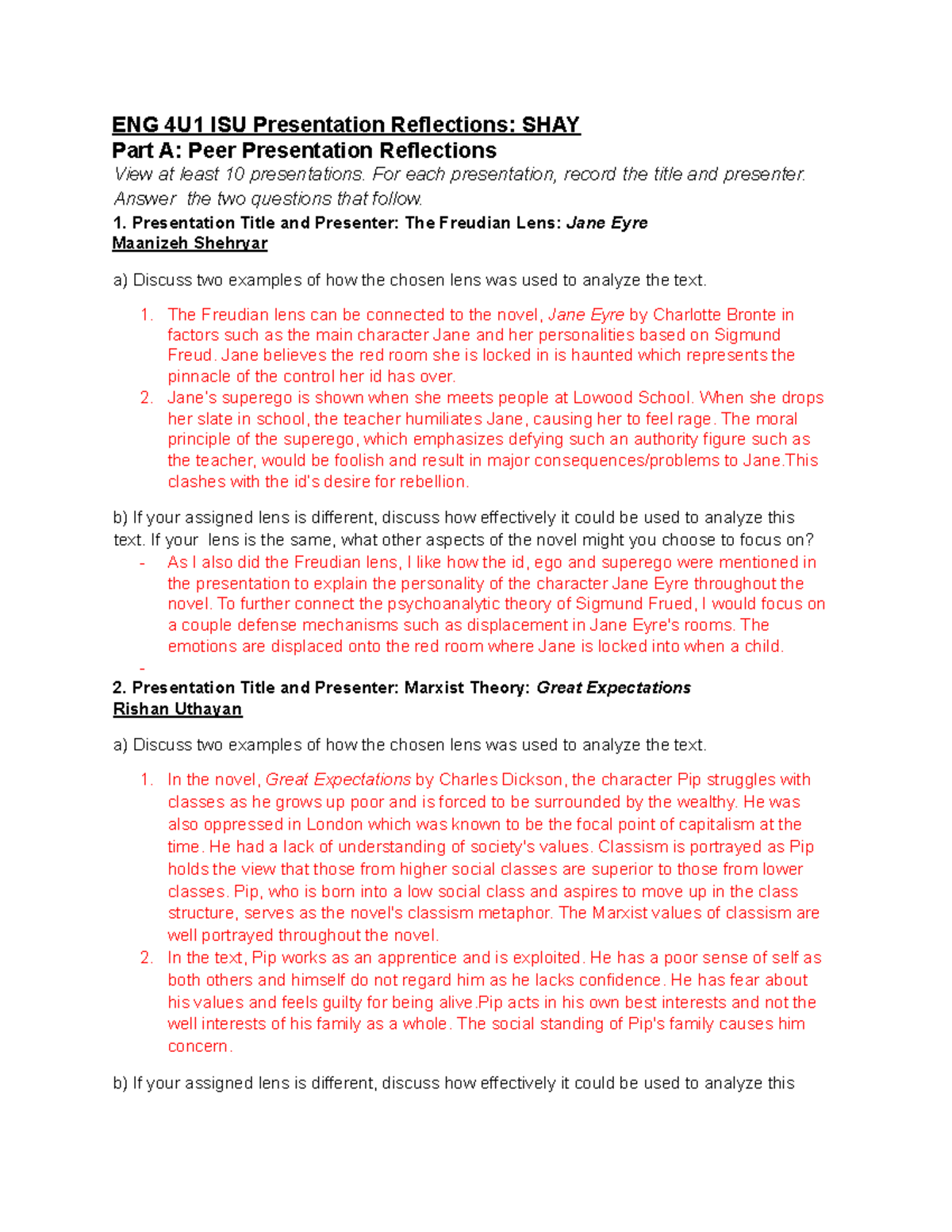 ISU Presentations - Detailed ISU notes - ENG 4U1 ISU Presentation ...