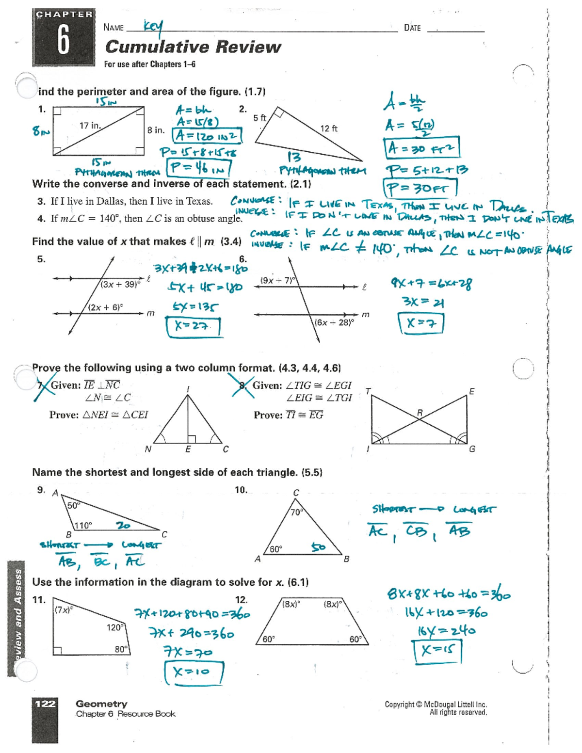 Chapter 6 cumulative review wkst key - Studocu