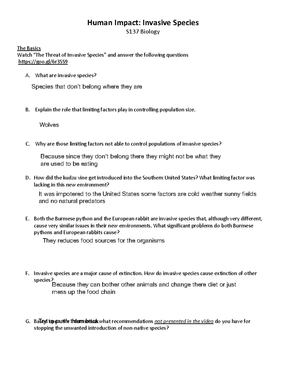 Human Impact- Invasive Species - Human Impact: Invasive Species S137 ...