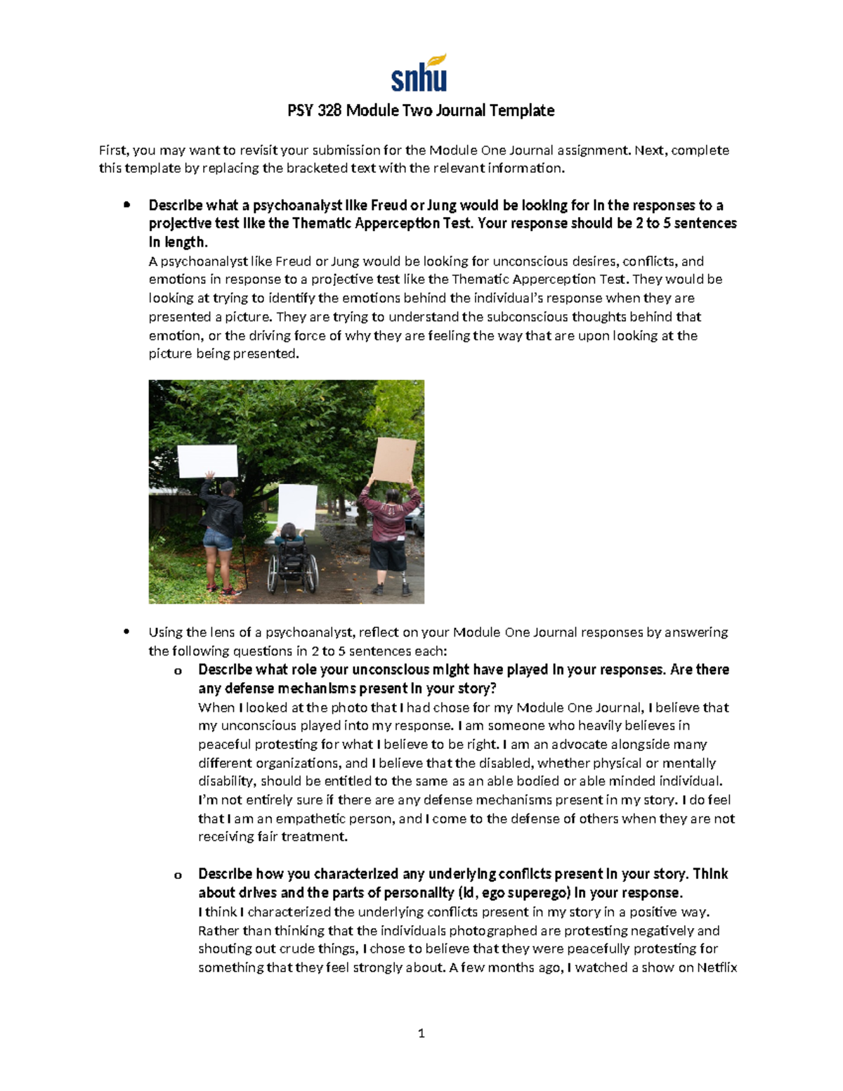 PSY 328 Module Two Journal Template - PSY 328 Module Two Journal ...