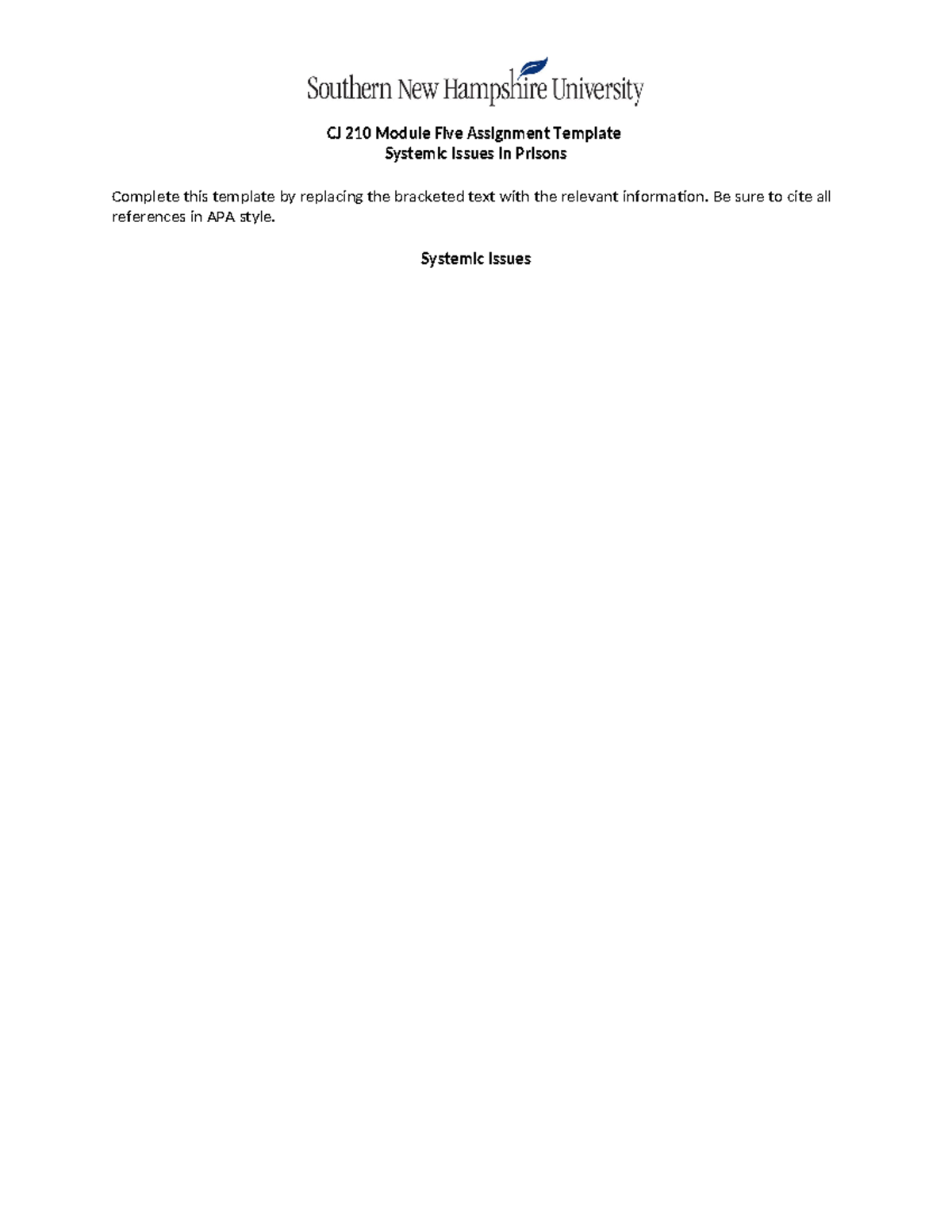 CJ 210 Module Five Assignment Template - CJ 210 Module Five Assignment ...