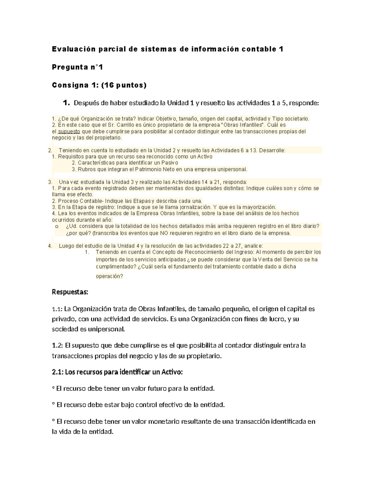 información para parcial de SIC - Evaluación parcial de sistemas de información contable 1 ...