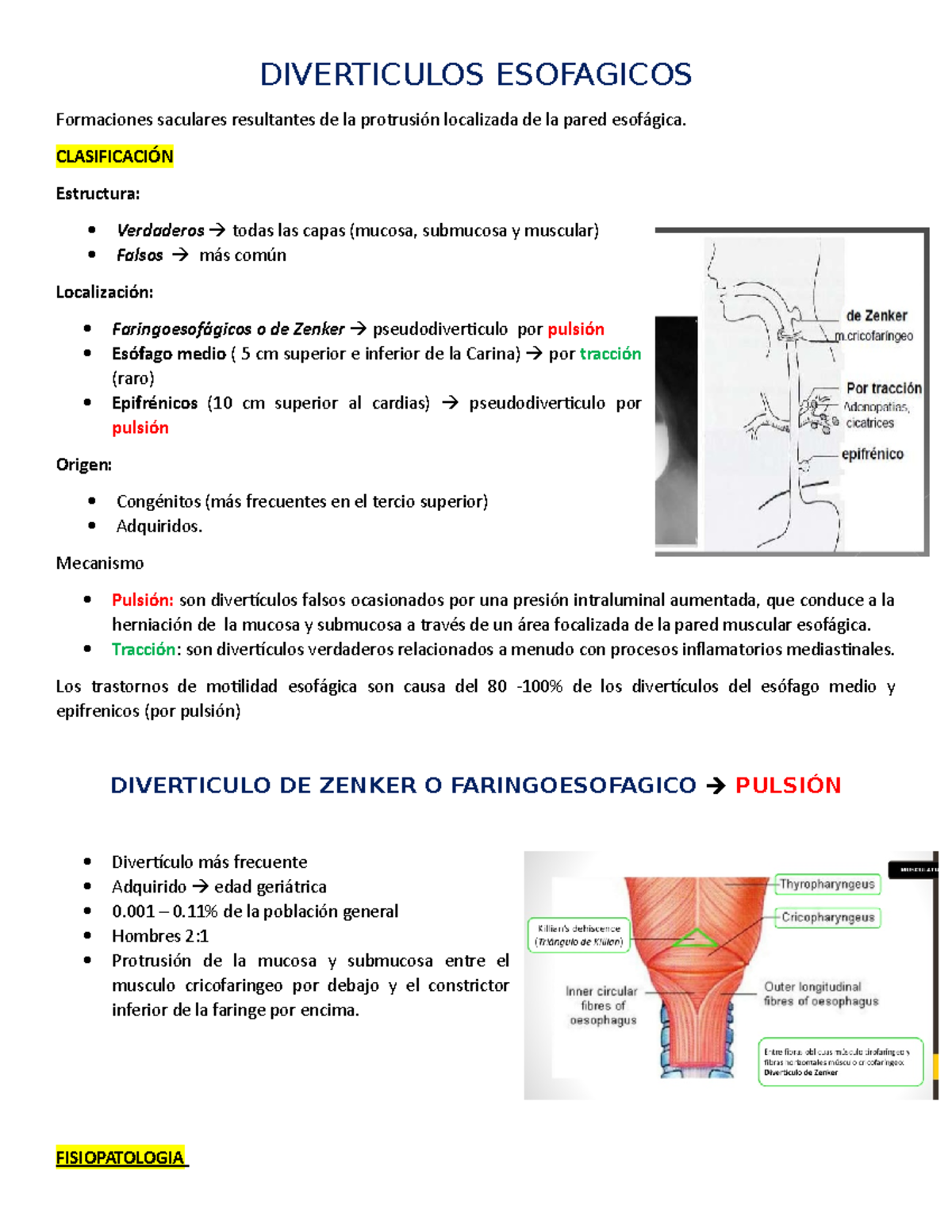 Diverticulos Esofagicos - DIVERTICULOS ESOFAGICOS Formaciones saculares ...