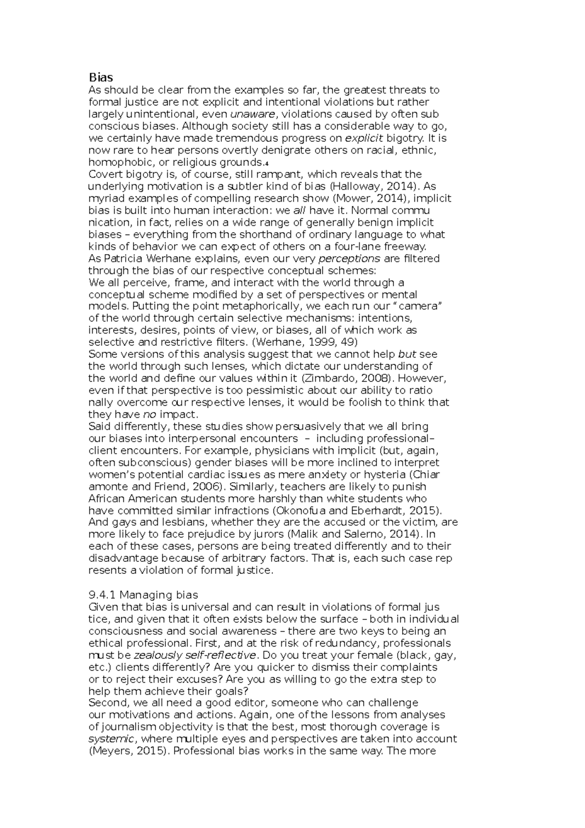 Pm 106 Ethics 17 Bias Bias Notes Bias As Should Be Clear From The