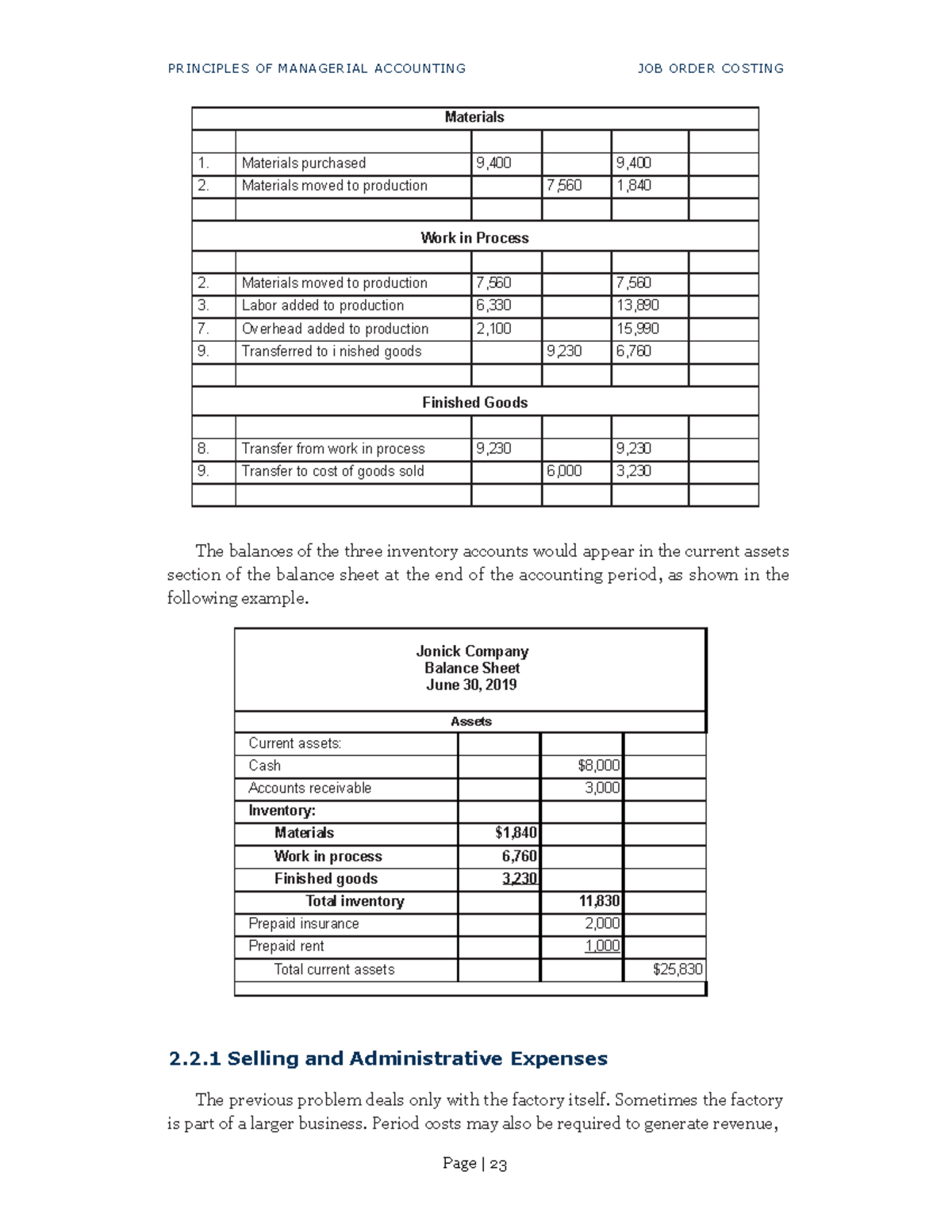 Management Accounting - PRINCIPLES OF MANAGERIAL ACCOUNTING JOB ORDER ...