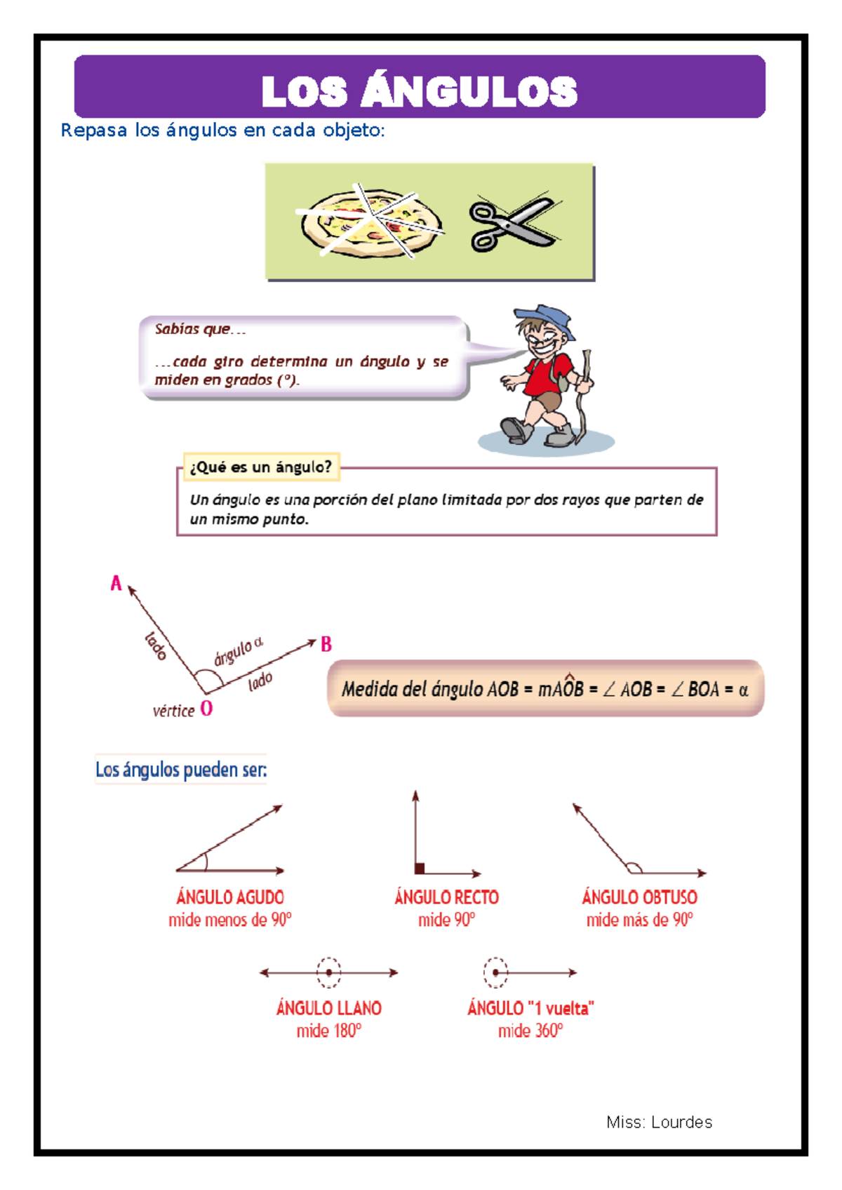 Cuarto Angulos - matematica - Repasa los ángulos en cada objeto: Miss ...