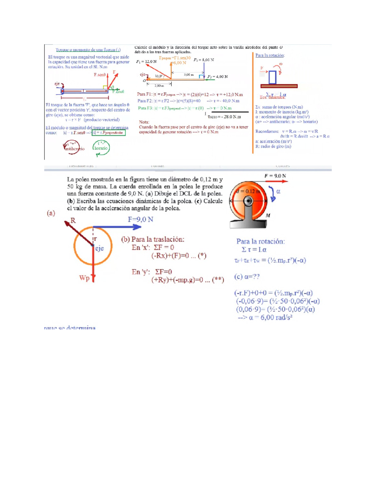 Torque o momento de una fuerza - PC2 - Fisica 1 - PC - Studocu