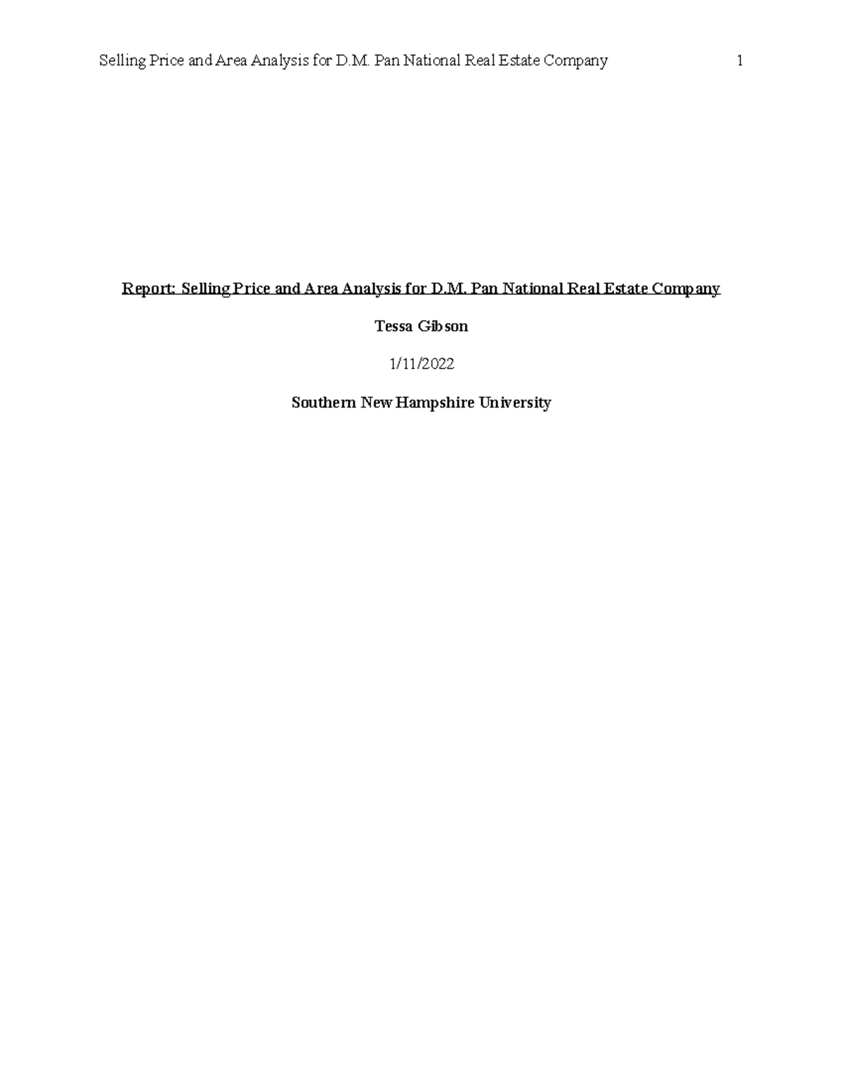 MAT 240 Module Two Assignment Template (26) - Selling Price and Area ...