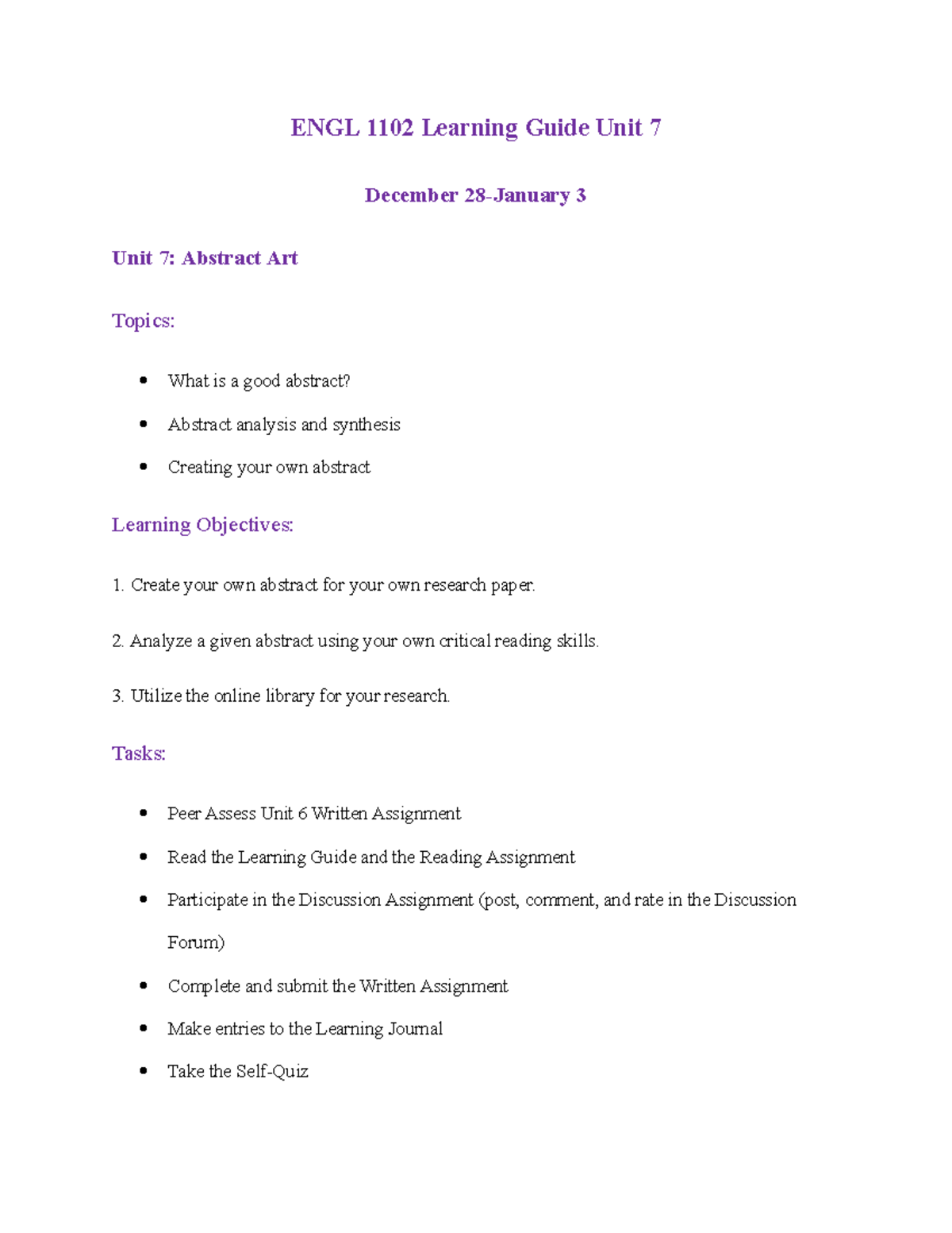 Learning Guide Unit 7 - Create your own abstract for your own research ...