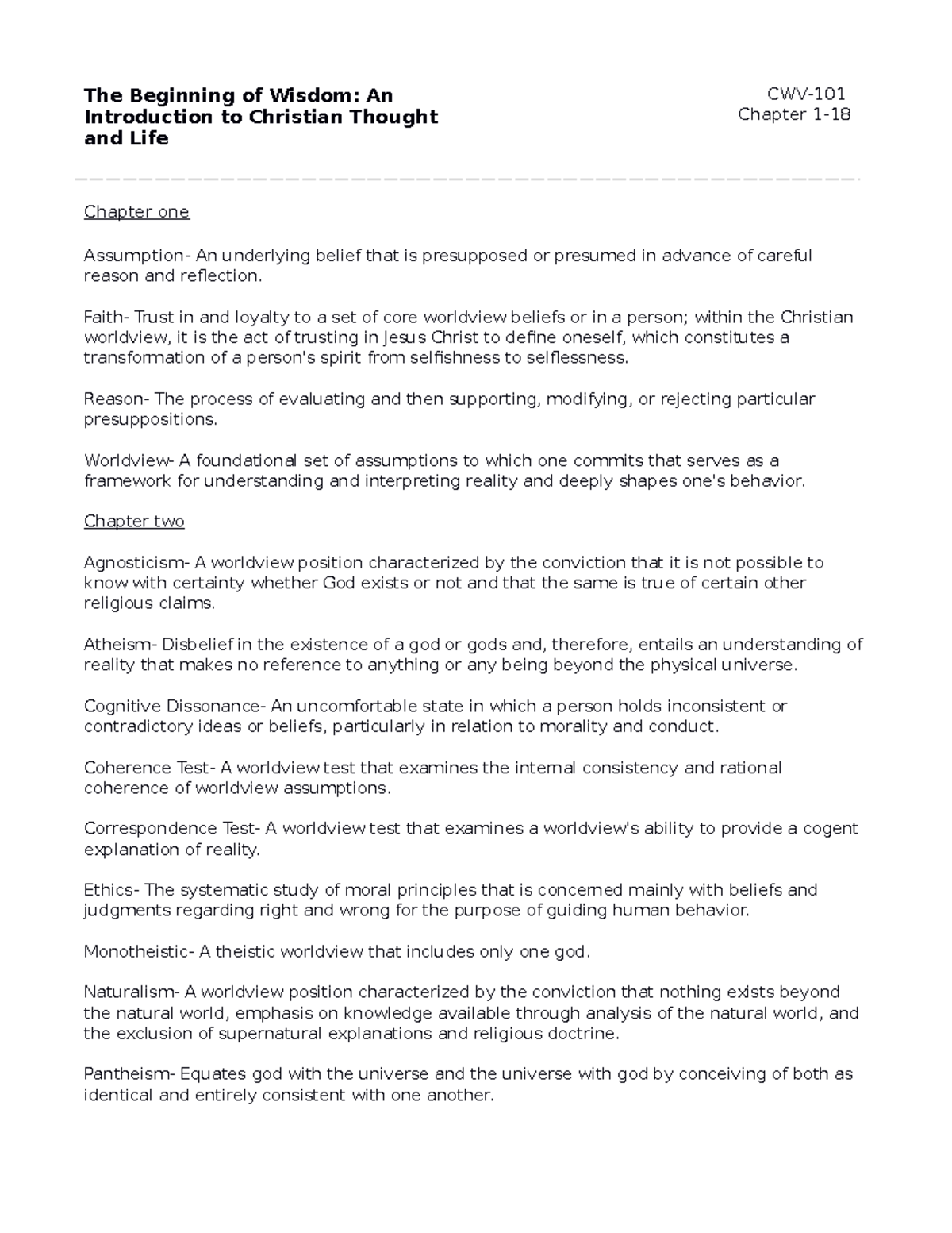 Document 93 - chapter 1 - 4 flash cards - The Beginning of Wisdom: An ...