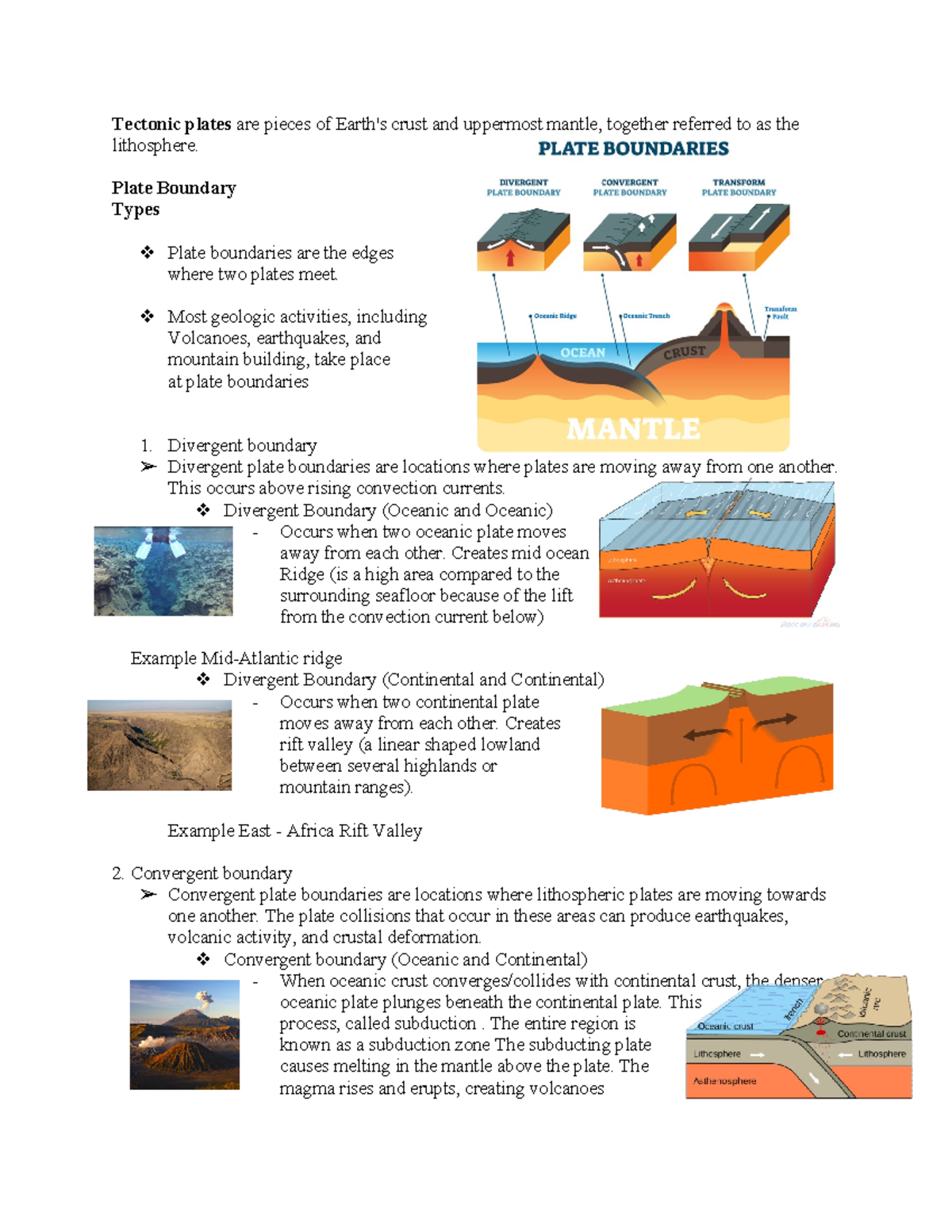 earth and sci grade 10 q1 notes - Tectonic plates are pieces of Earth's ...