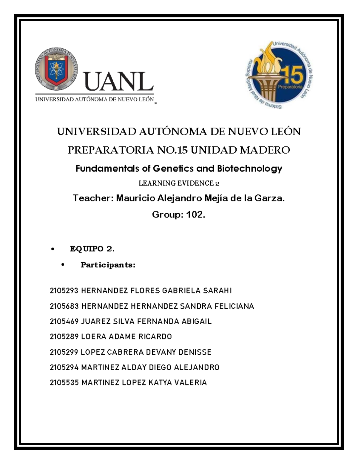 TEAM 2 EV2 FGy B - te puede ayudar - UNIVERSIDAD AUT”NOMA DE NUEVO LE”N PREPARATORIA NO UNIDAD ...