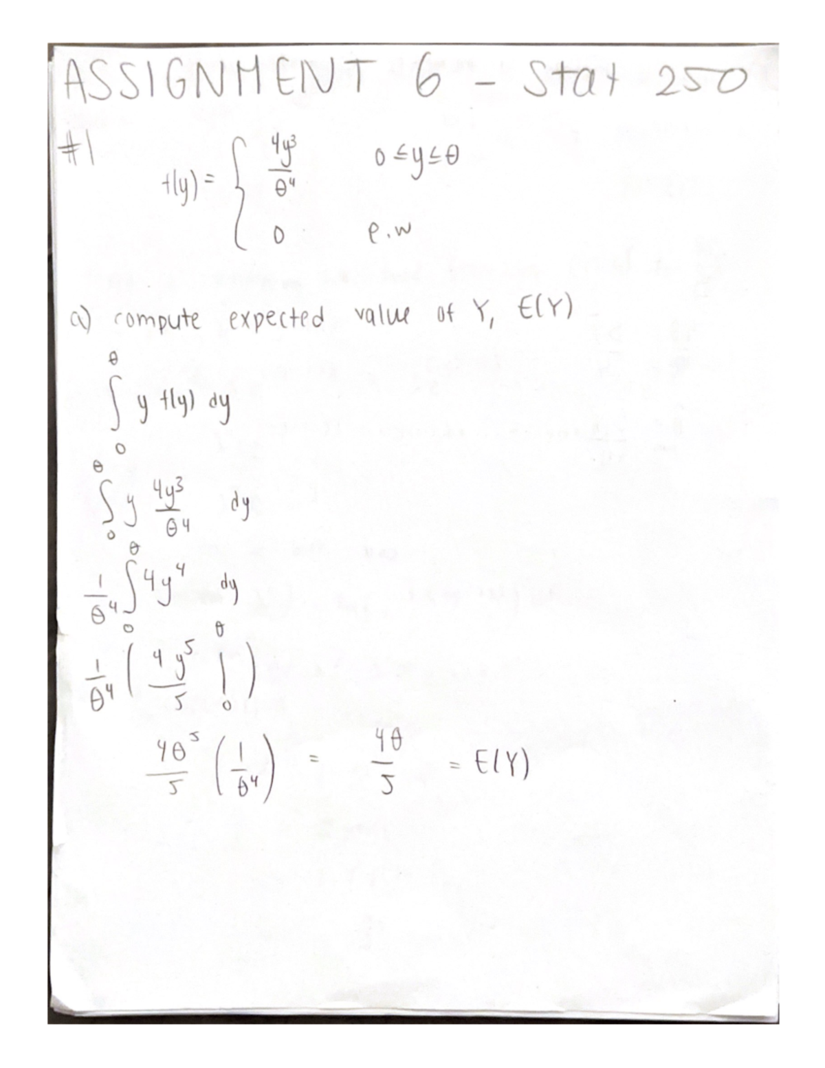 Asibhmrnt 6 - assignment 6 - STAT 250 - Studocu