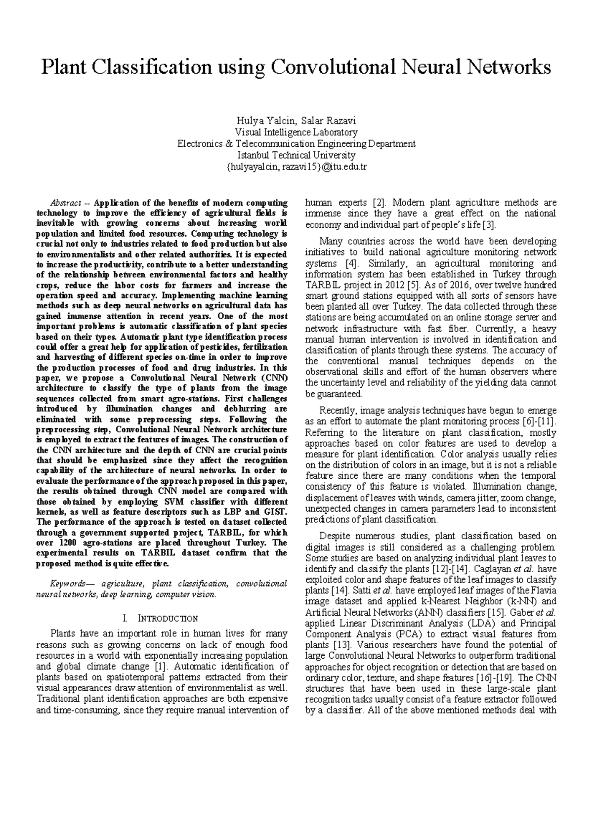 Research paper on plants identification - Plant Classification using ...