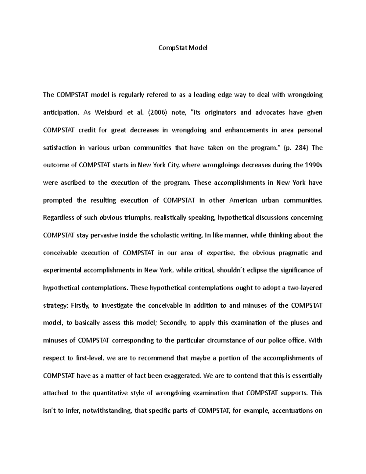 Comp Stat Model - CompStat Model The COMPSTAT model is regularly ...