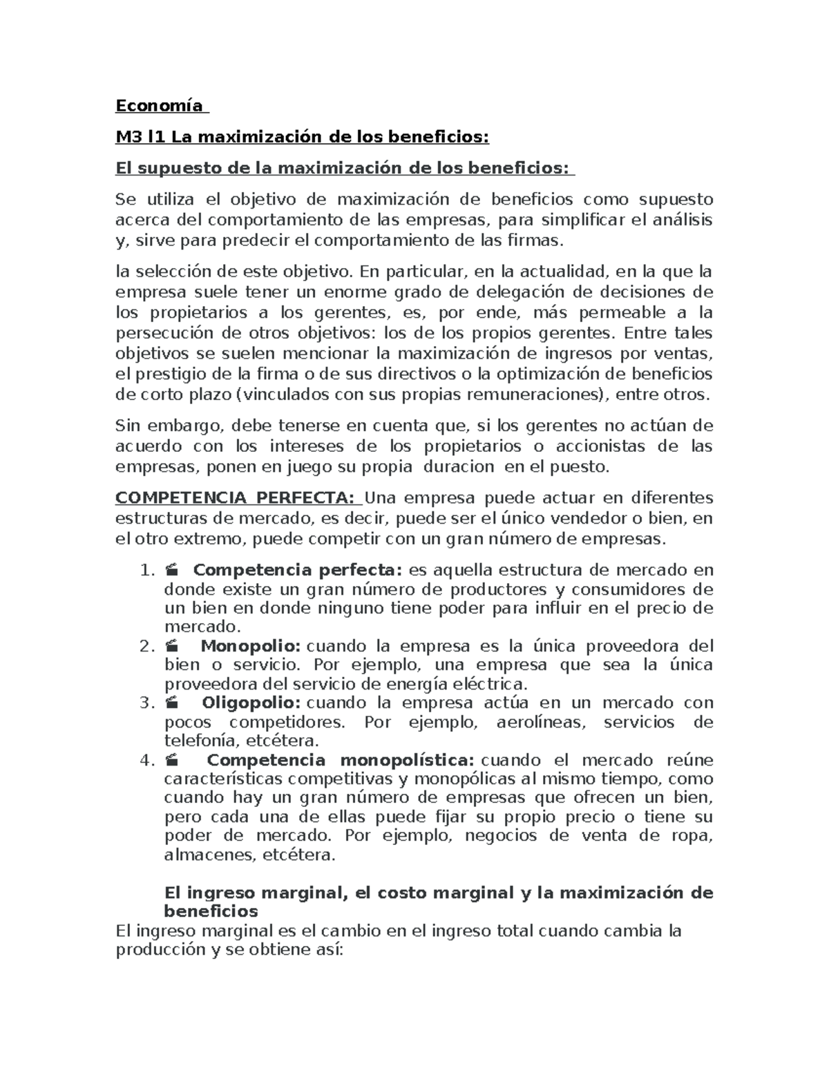 Resumen ECO I MOD 3-4 - Economía M3 l1 La maximización de los ...