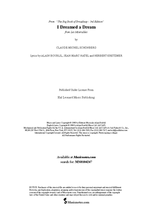 Les+Miserables-I+Dreamed+A+Dream full - 5MU006 - Studocu