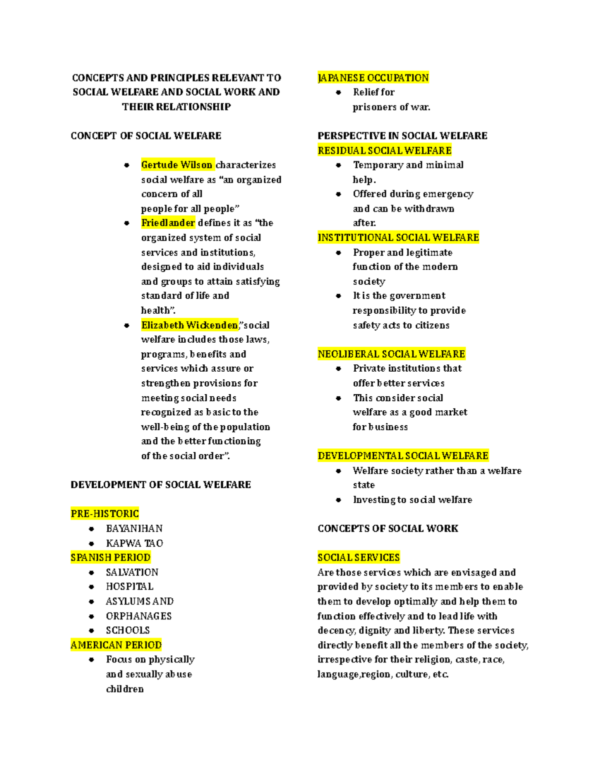 SWK 204-Social Work - CONCEPTS AND PRINCIPLES RELEVANT TO SOCIAL ...