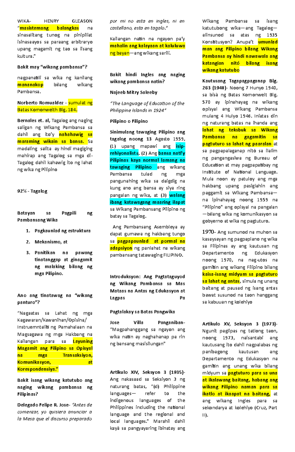 Midterm Reviewer Komfil - WIKA- HENRY GLEASON “masistemang balangkas na ...