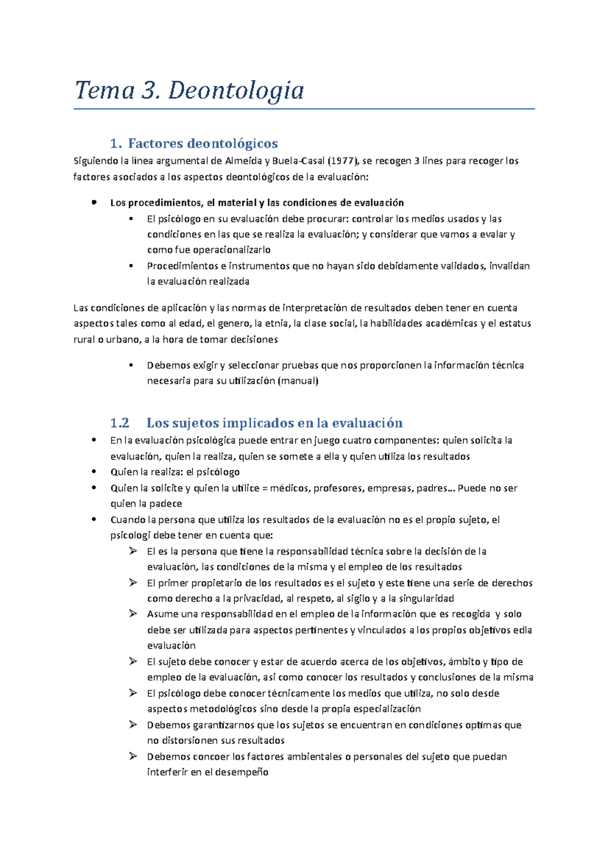 Tema 3 - Tema 3 - Tema 3. Deontologia 1. Factores deontológicos ...