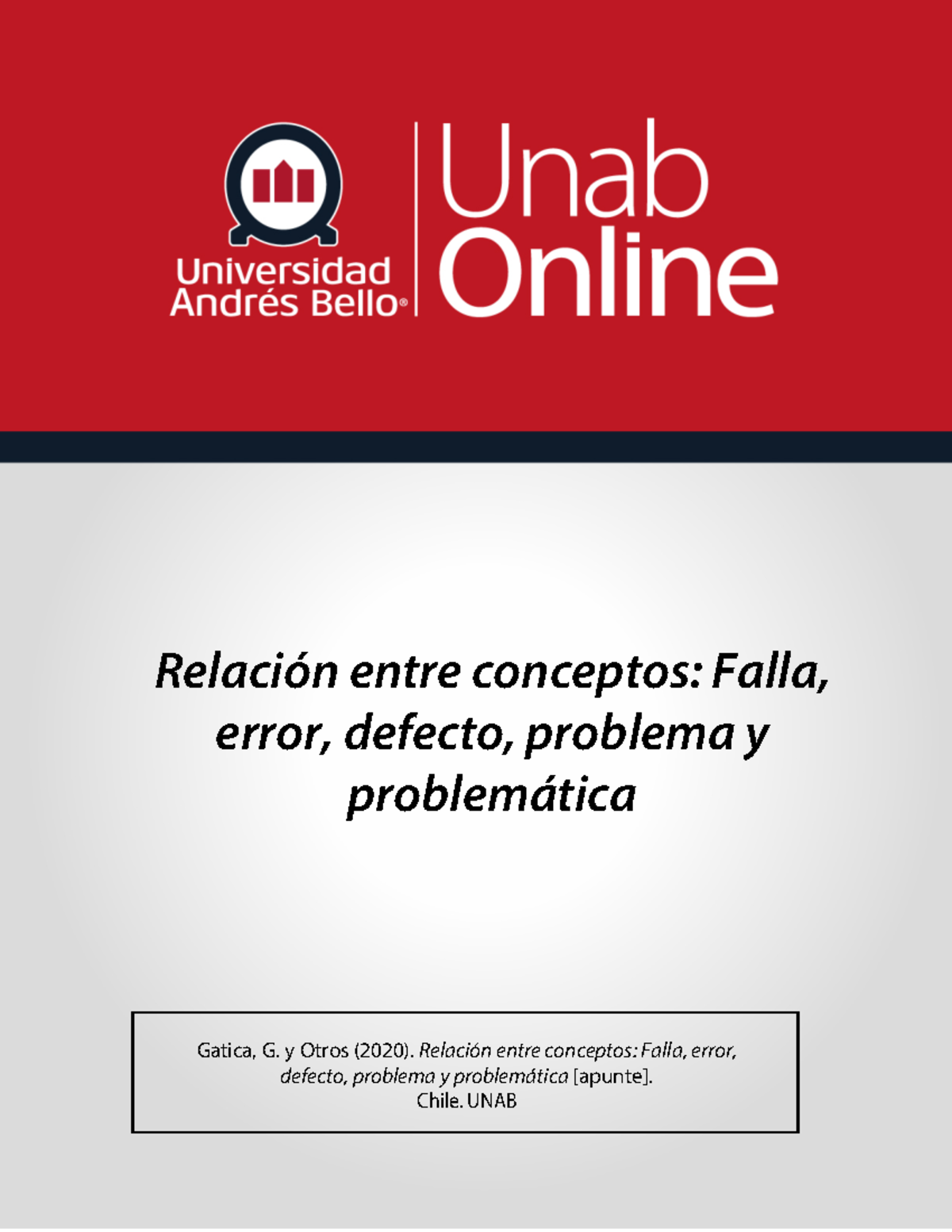 Aind5200 s1 apunte 1 - Relación entre conceptos: Falla, error, defecto ...