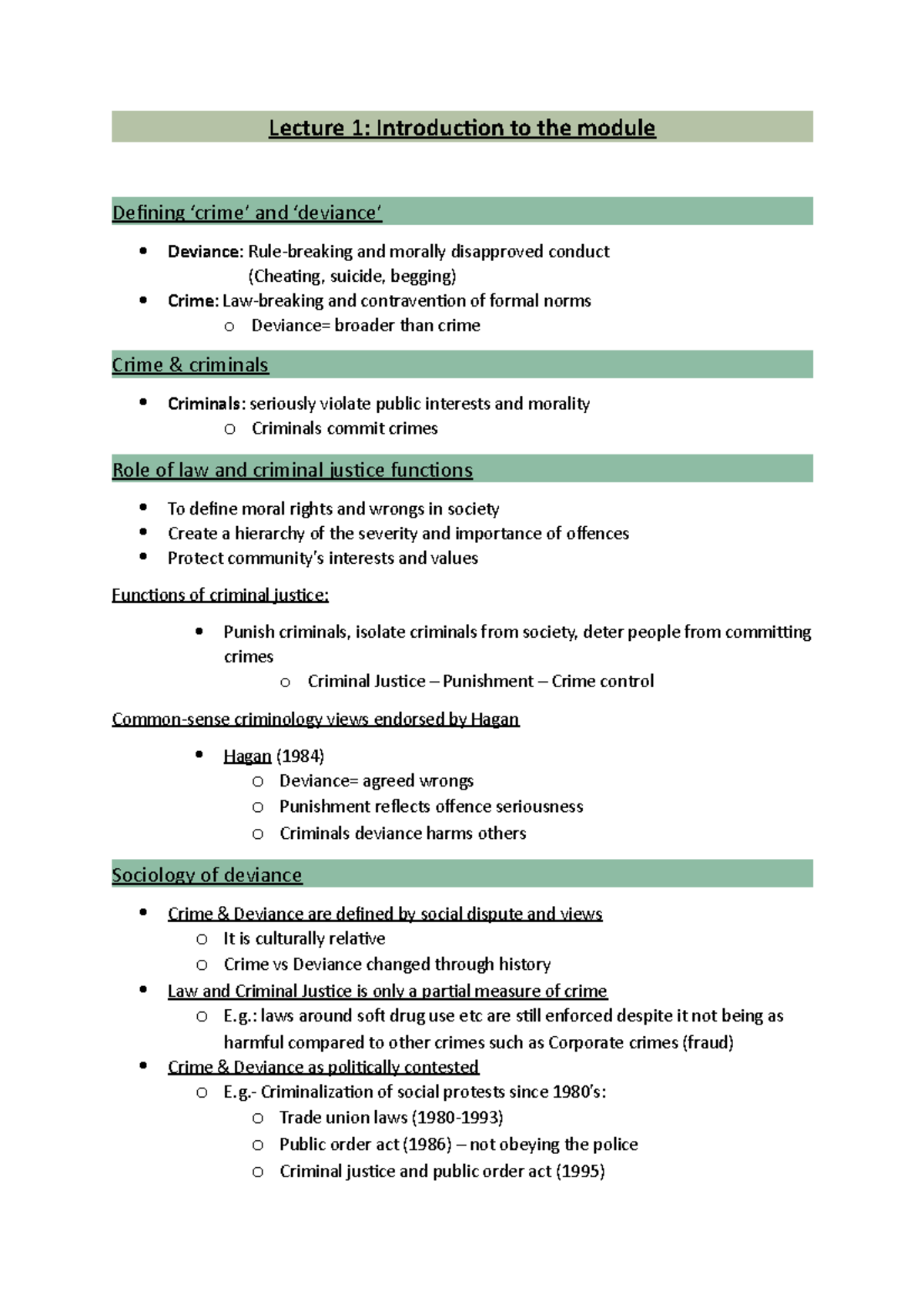 1introduction To The Module Lecture 1 Introduction To The Module Defining ‘crime And